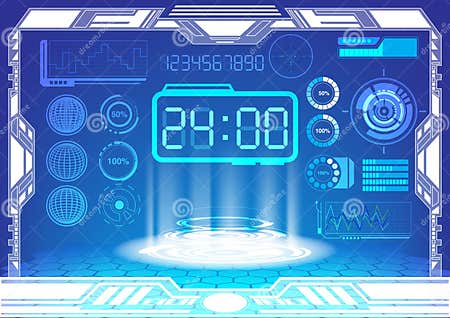 HUD interface vector stock vector. Illustration of clock - 155007103
