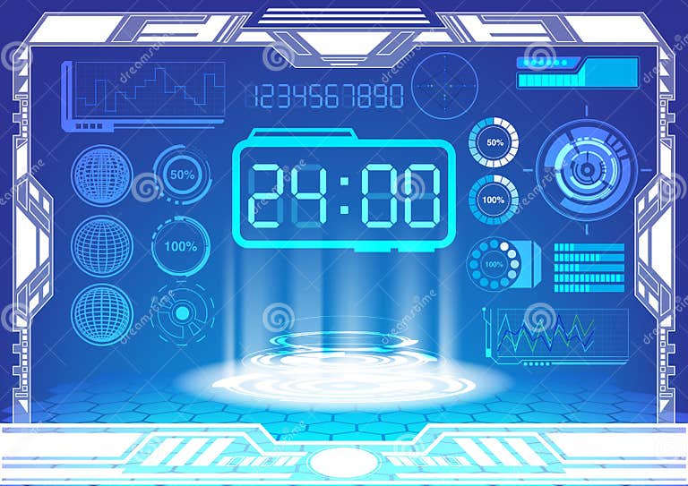 HUD interface vector stock vector. Illustration of clock - 155007103