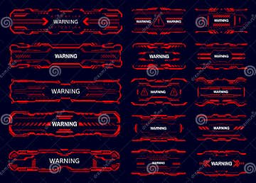 HUD Interface Warning and Caution, Attention Alert Stock Illustration ...