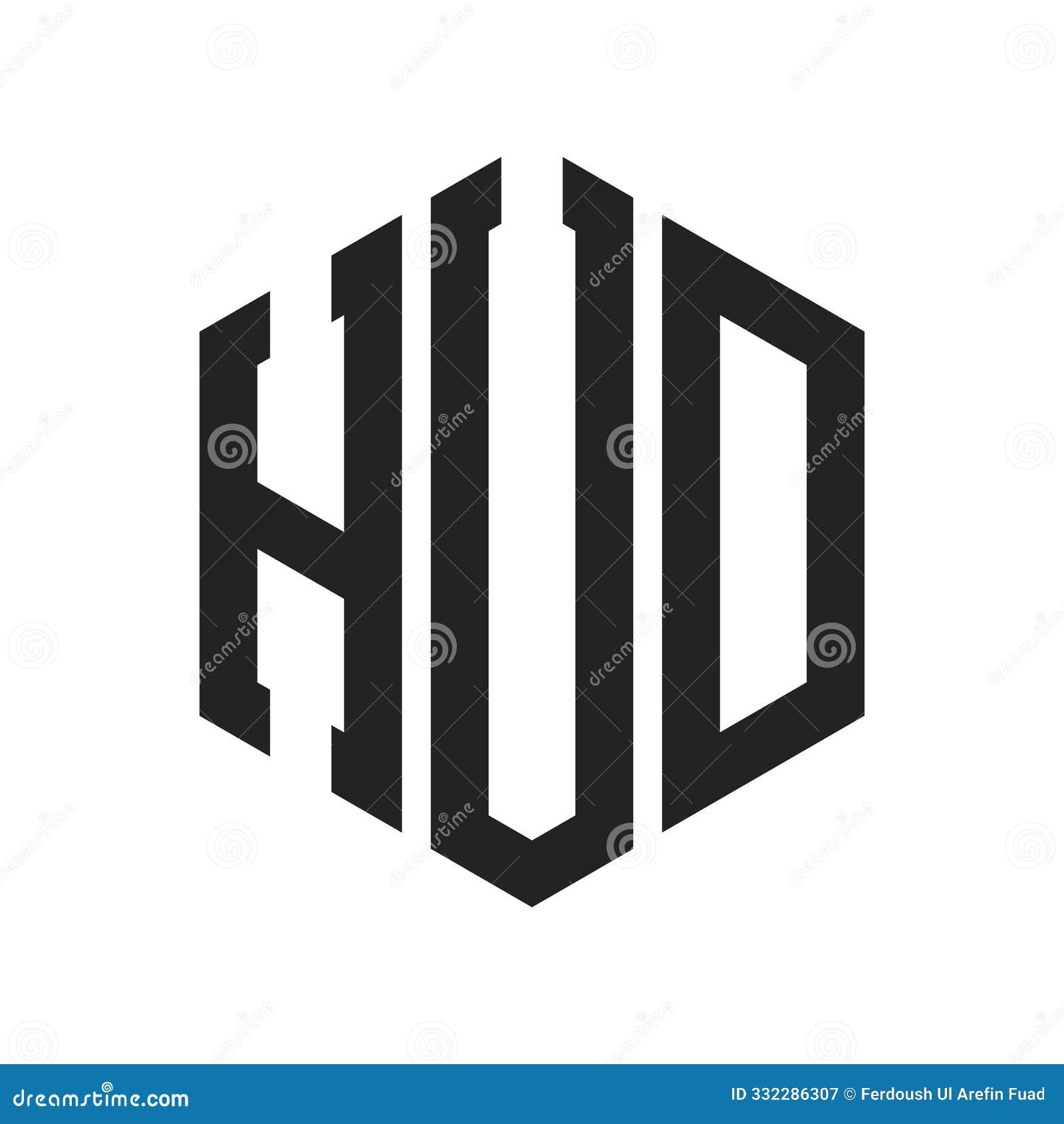 HUD Logo Design. Initial Letter HUD Monogram Logo Using Hexagon Shape ...