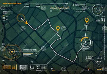 HUD Navigation City Map Screen Interface Compass Stock Illustration ...
