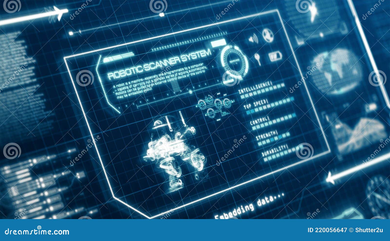 HUD Robot Scanning System Ability User Interface Computer Screen ...