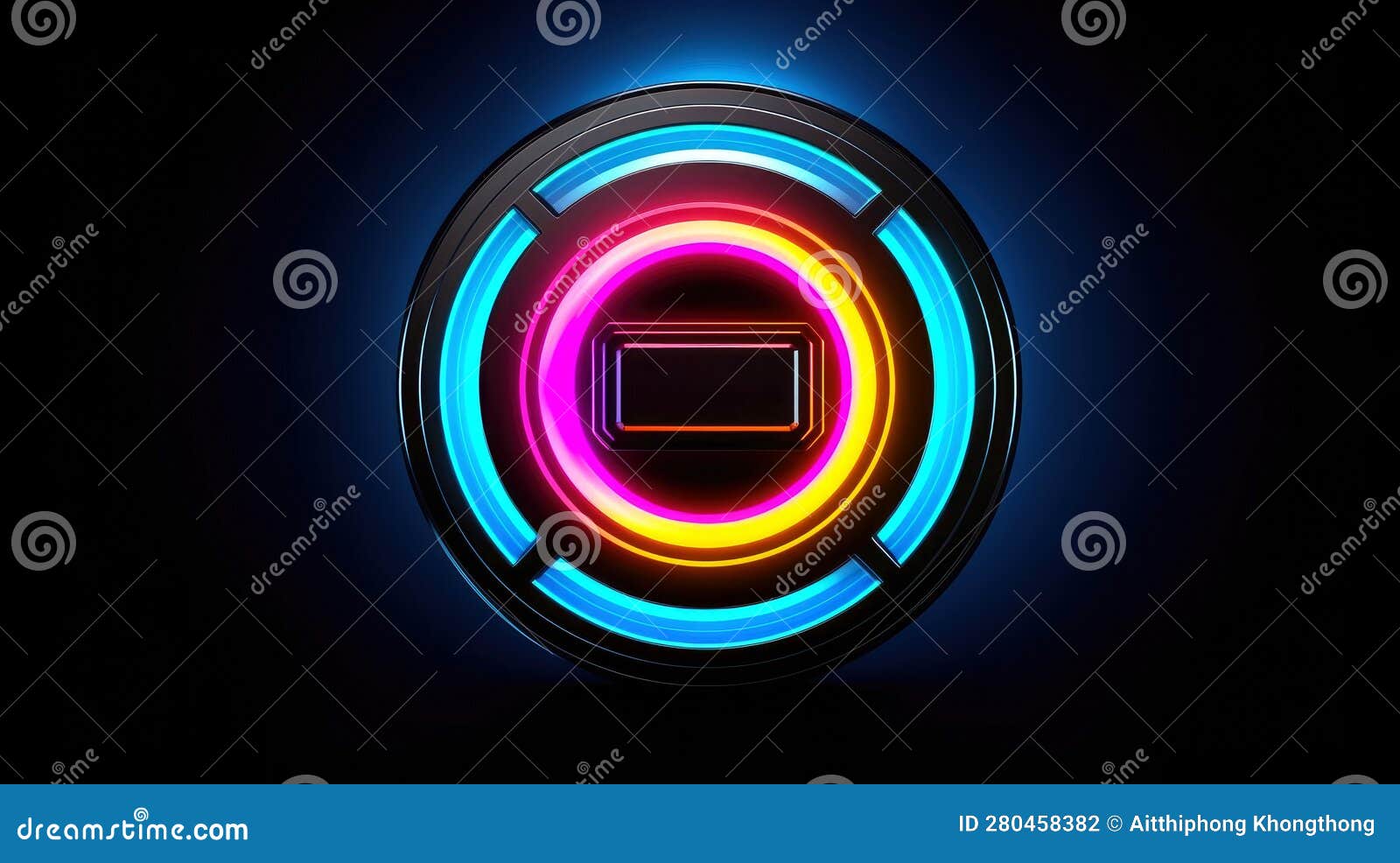 HUD Round Frames and Borders, Aim Control and Digital Interface, Button ...