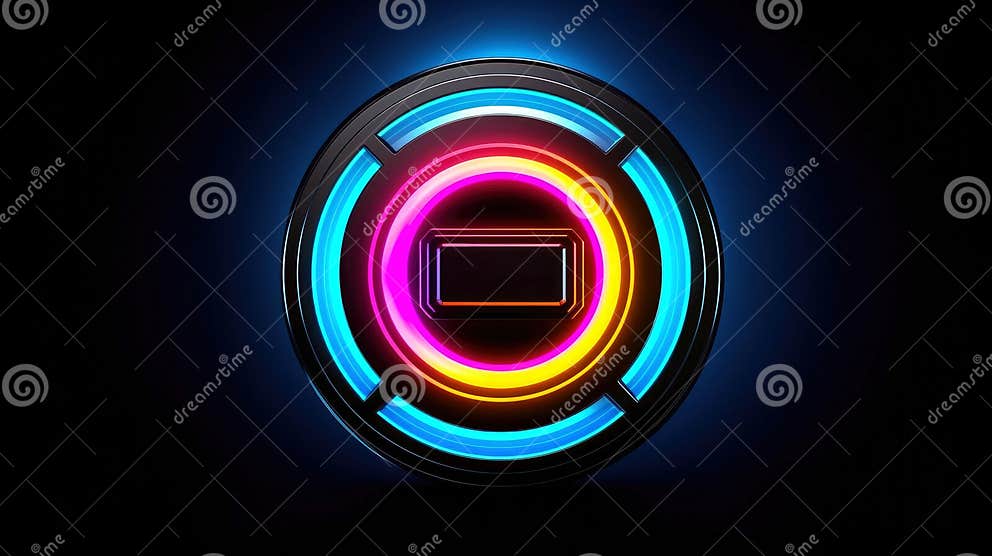 HUD Round Frames and Borders, Aim Control and Digital Interface, Button ...