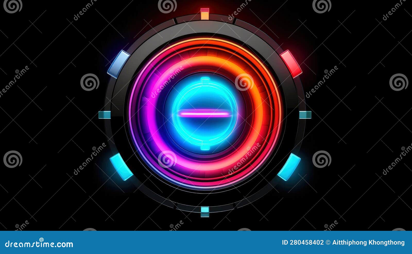 HUD Round Frames and Borders, Aim Control and Digital Interface, Button Technology and Future ...