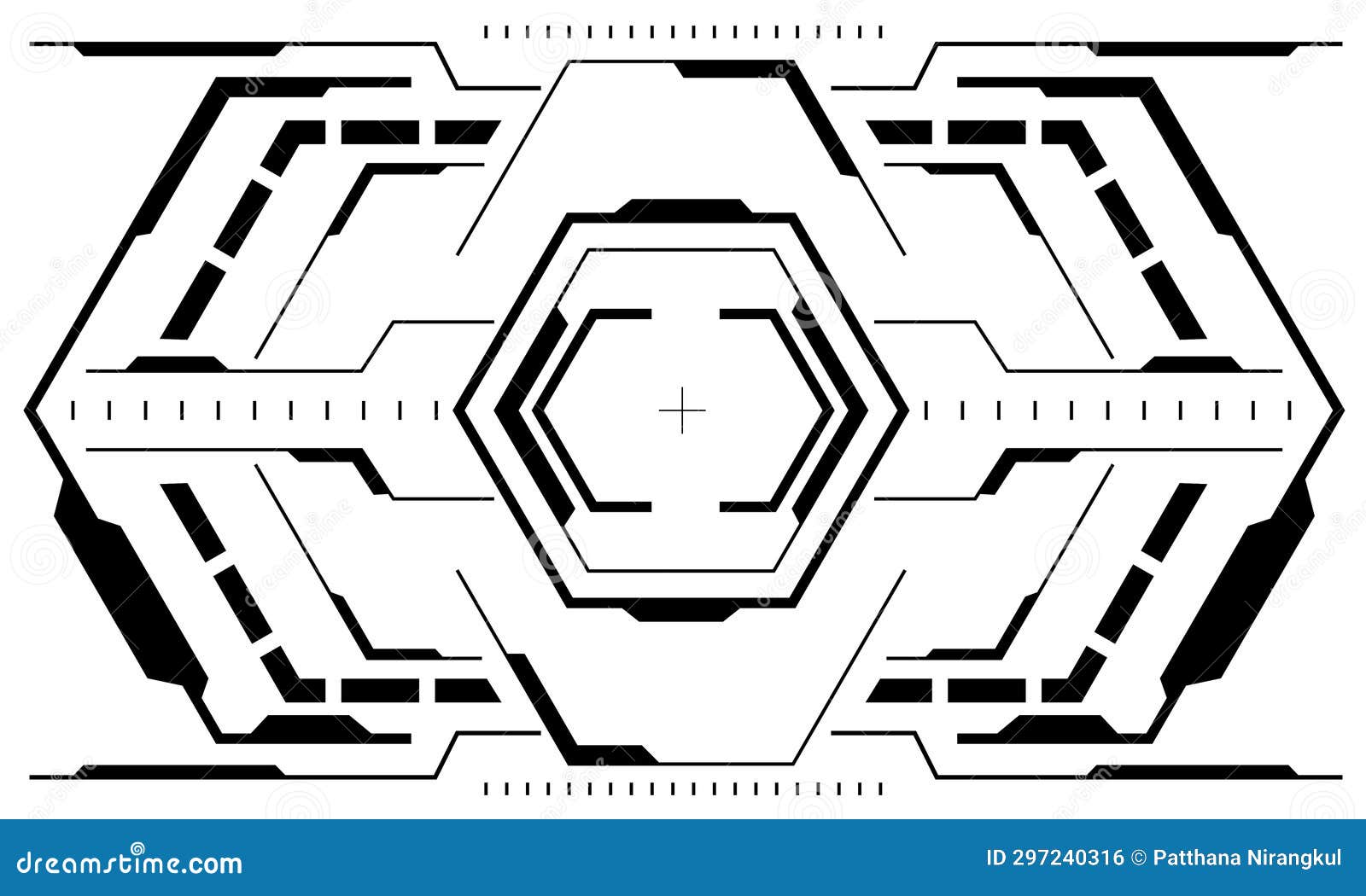 HUD Sci-fi Hexagon Interface Screen View Black Hexagon Geometric Design ...