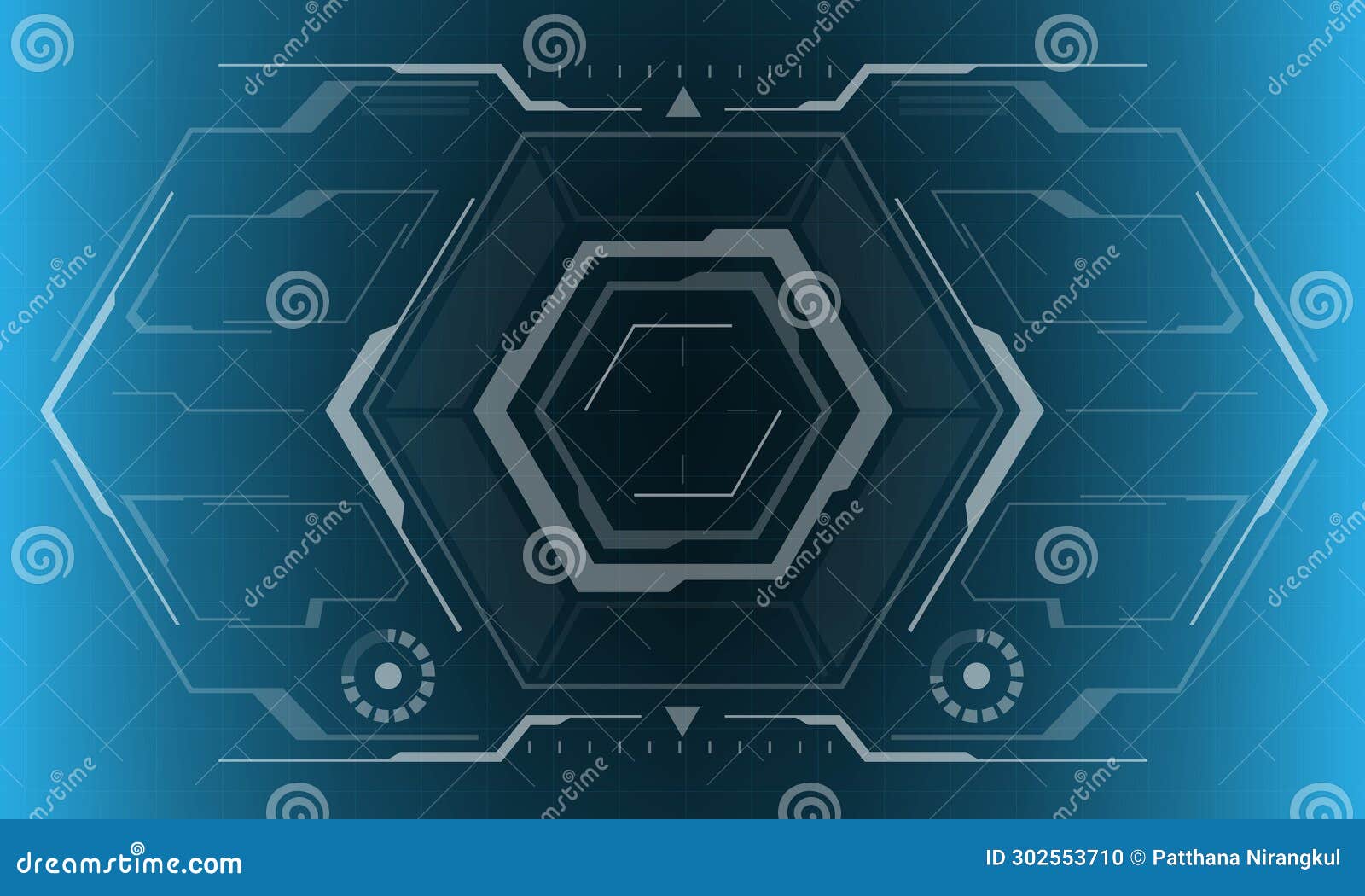 HUD Sci-fi Hexagon Interface Screen View Hexagon Geometric Design ...