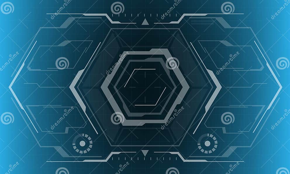 HUD Sci-fi Hexagon Interface Screen View Hexagon Geometric Design ...