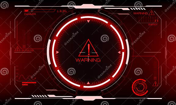 HUD Sci-fi Interface Screen Danger Warning View Design Virtual Reality ...