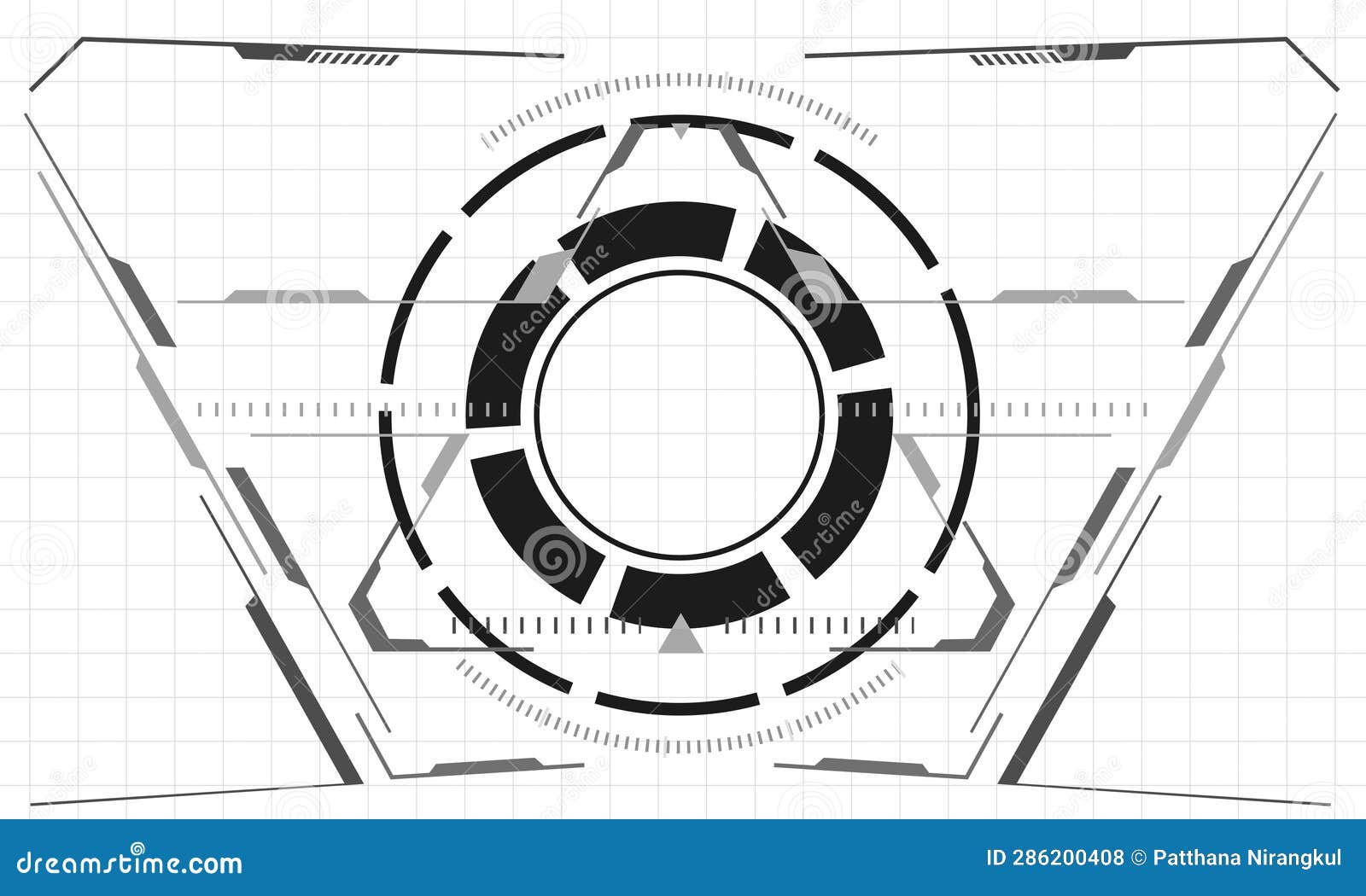 HUD Sci-fi Interface Screen Monochrome View Design Virtual Reality ...