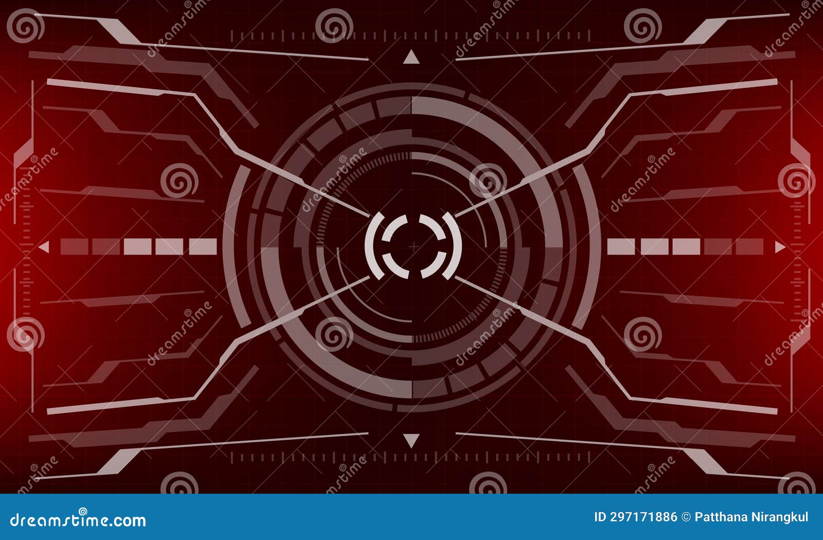 HUD Sci-fi Interface Screen View Geometric on Red Design Virtual ...