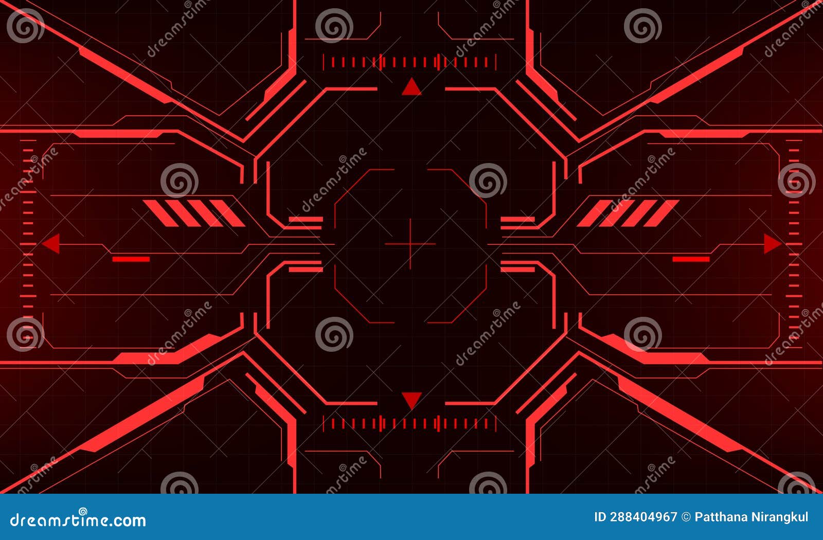 HUD Sci-fi Interface Screen View Red Danger Geometric Design Virtual ...