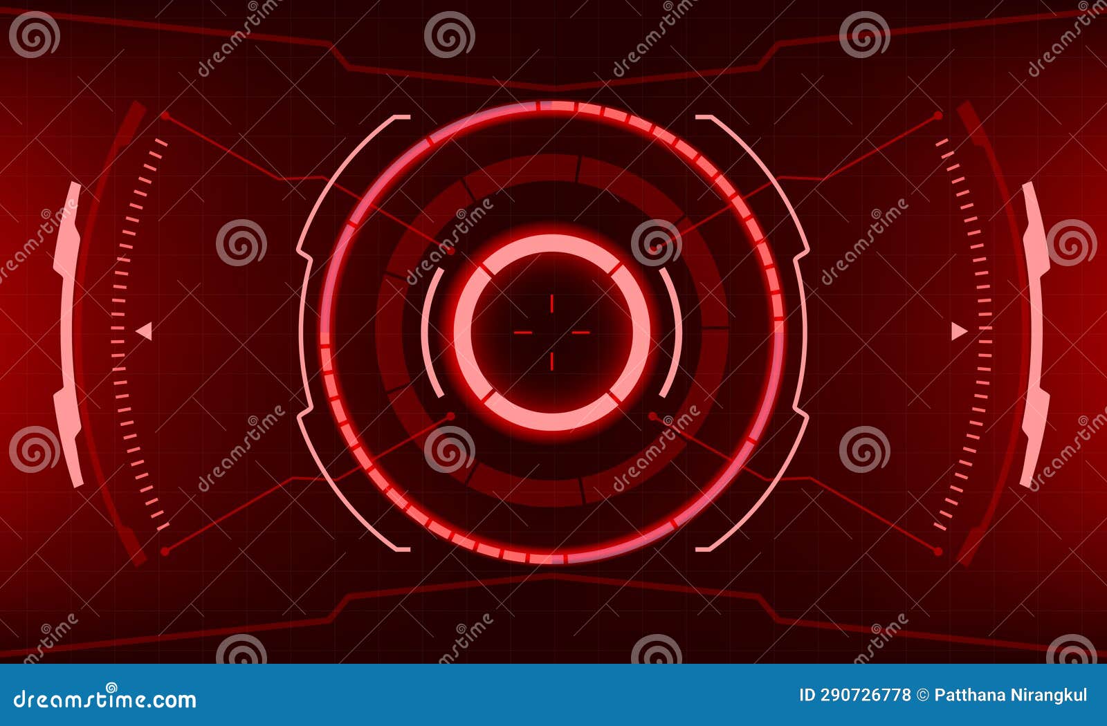 HUD Sci-fi Interface Screen View Red Geometric Design Virtual Reality ...