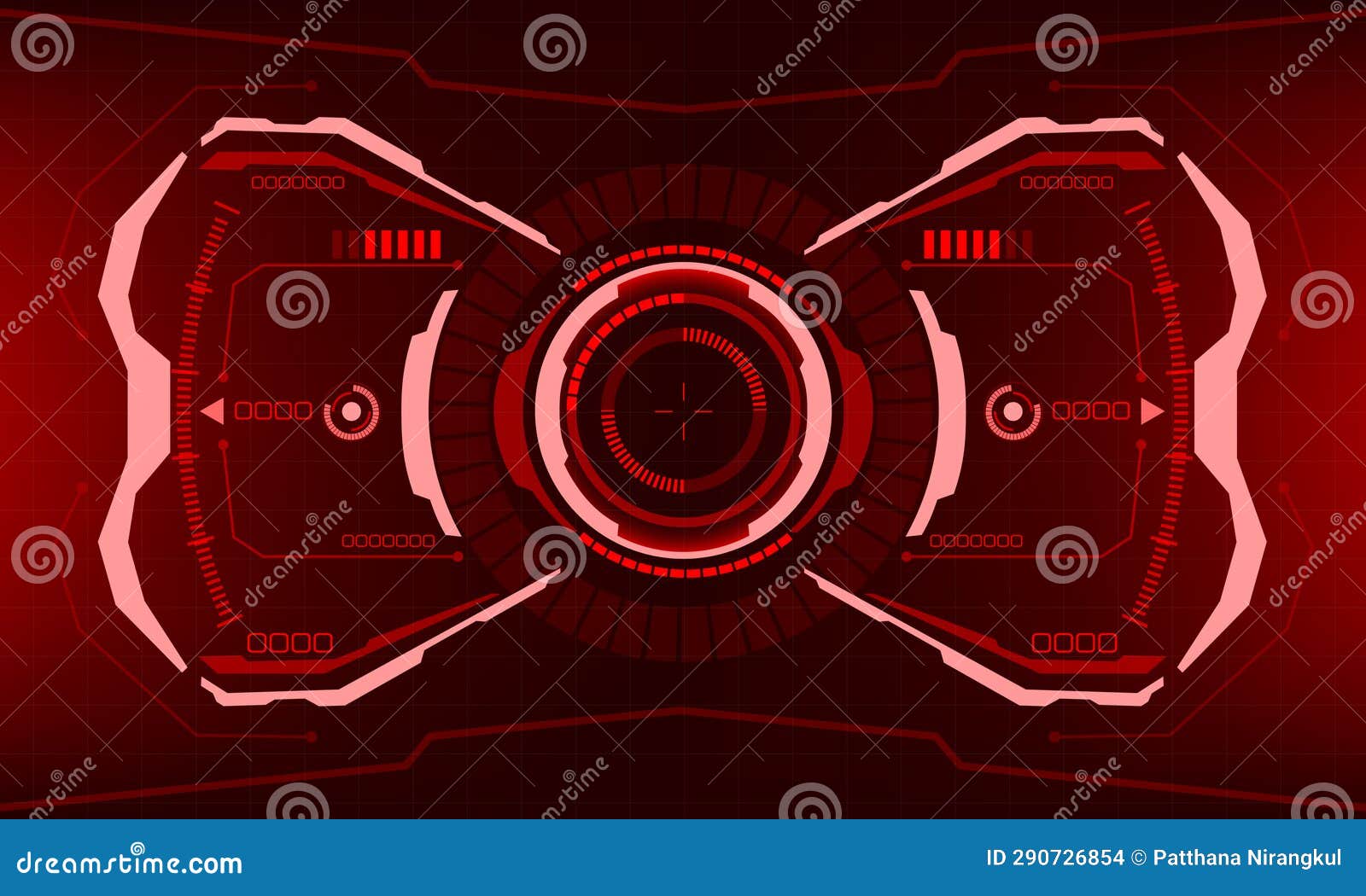 HUD Sci-fi Interface Screen View Red Geometric Design Virtual Reality ...