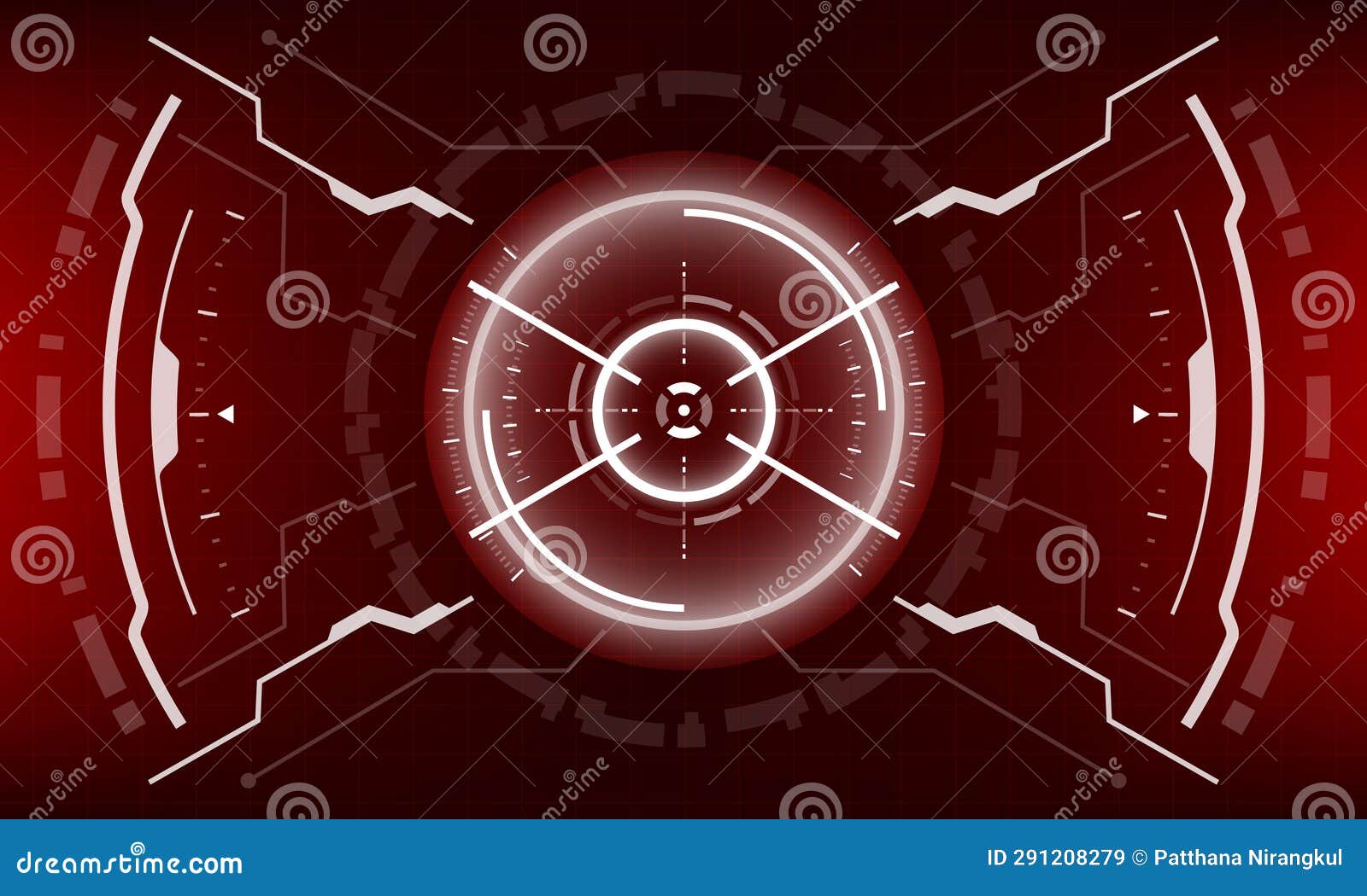 HUD Sci-fi Interface Screen View Red Geometric Design Virtual Reality ...