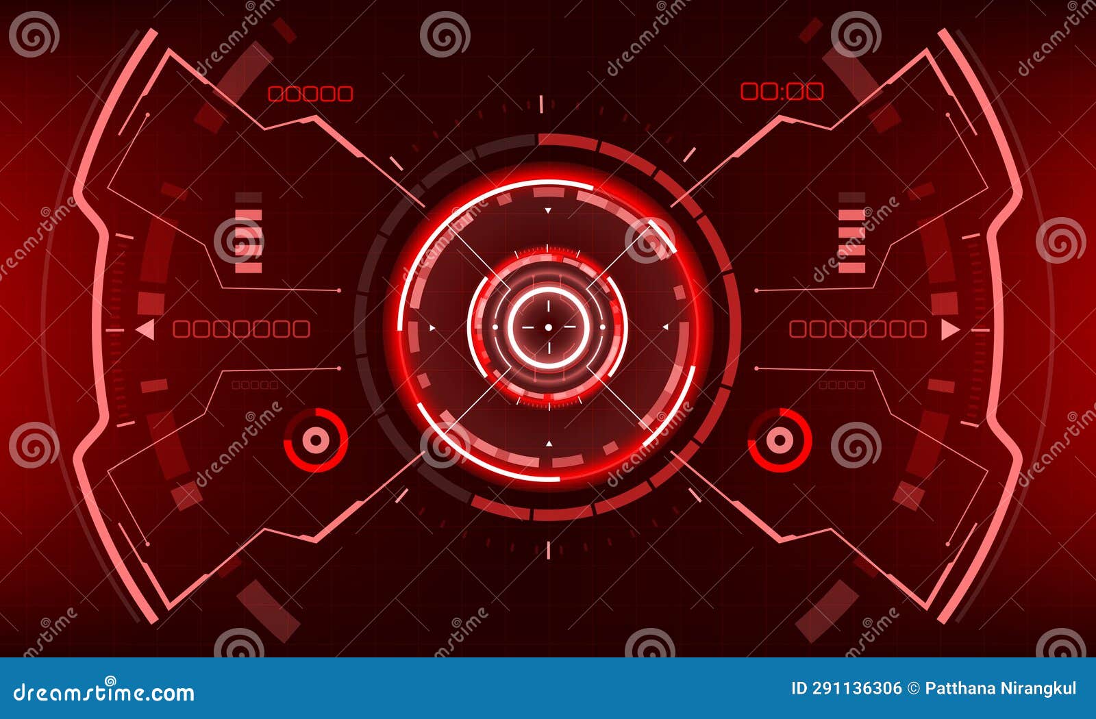 HUD Sci-fi Interface Screen View Red Geometric Design Virtual Reality ...