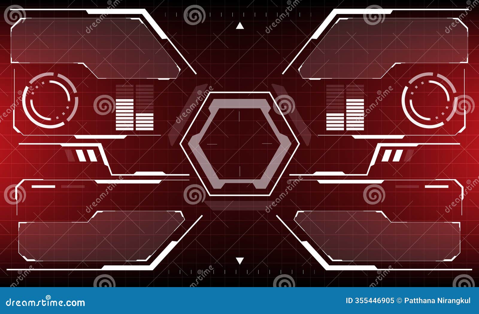 HUD Sci-fi Interface Screen View White Circular Geometric Design ...