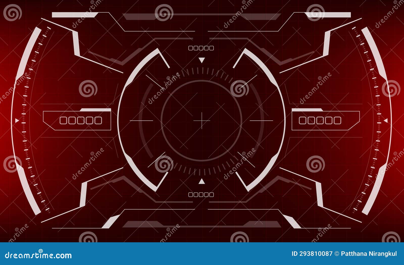 HUD Sci-fi Interface Screen View White Geometric on Red Design Virtual ...