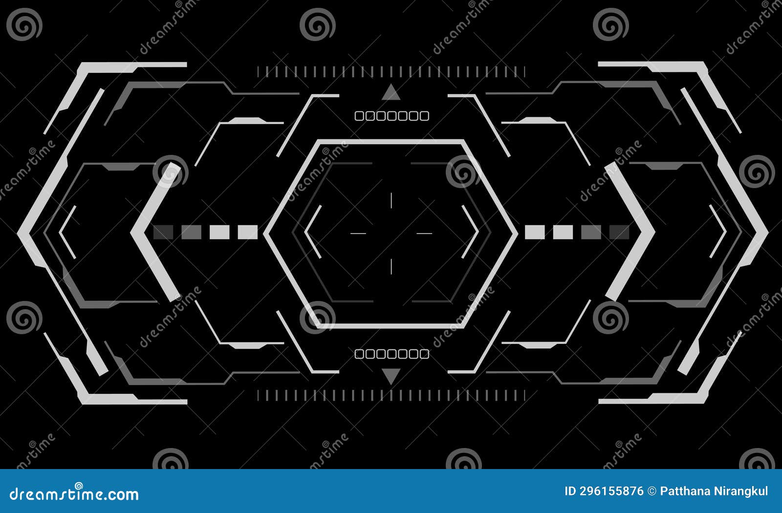 HUD Sci-fi Octagon Interface Screen View White Geometric Design Virtual ...