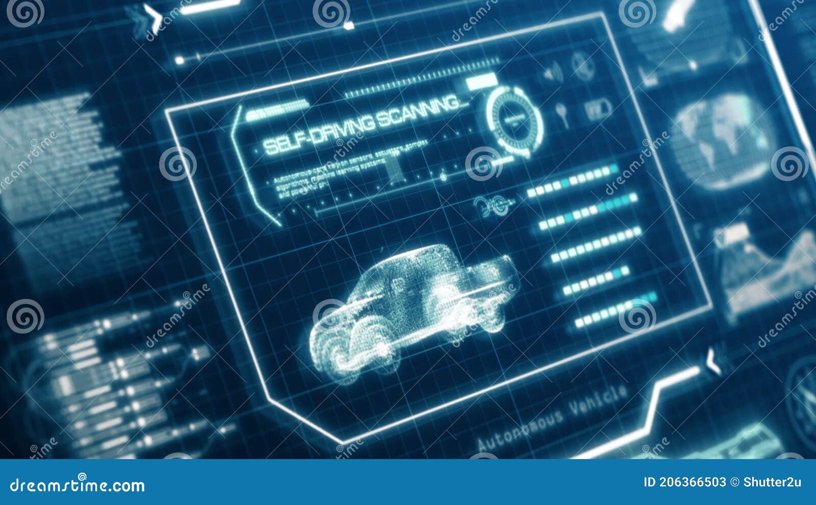 HUD Self-driving Vehicle Pickup Truck Car Specification Scanning Test ...