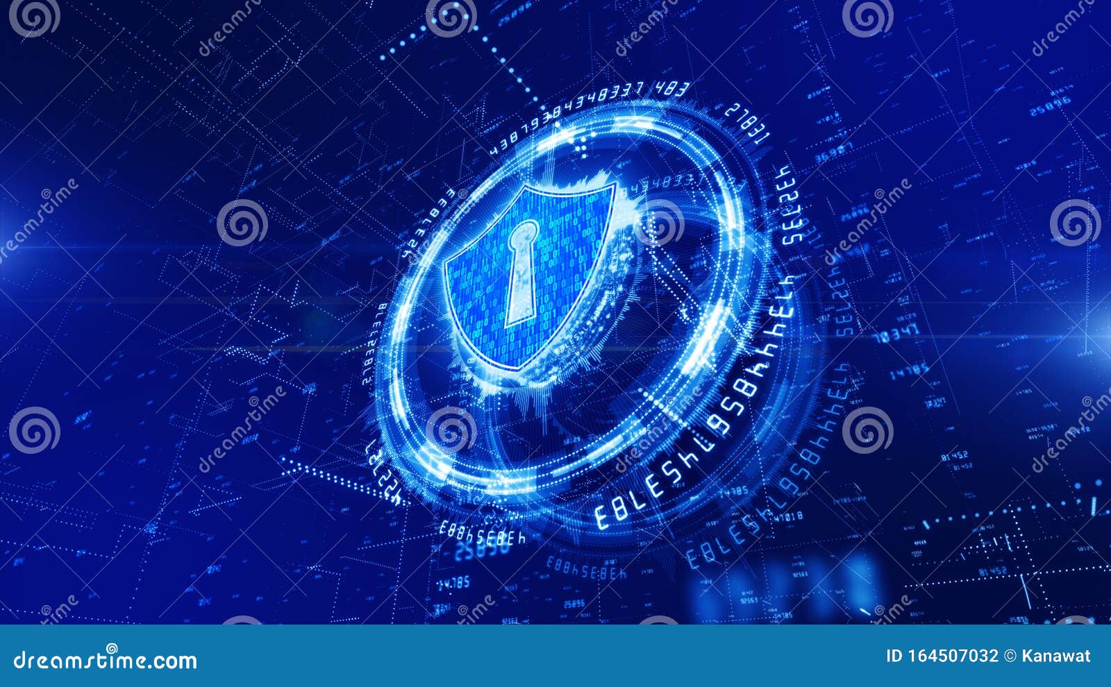 HUD and Shield Icon of Cyber Security, Digital Data Network Protection ...