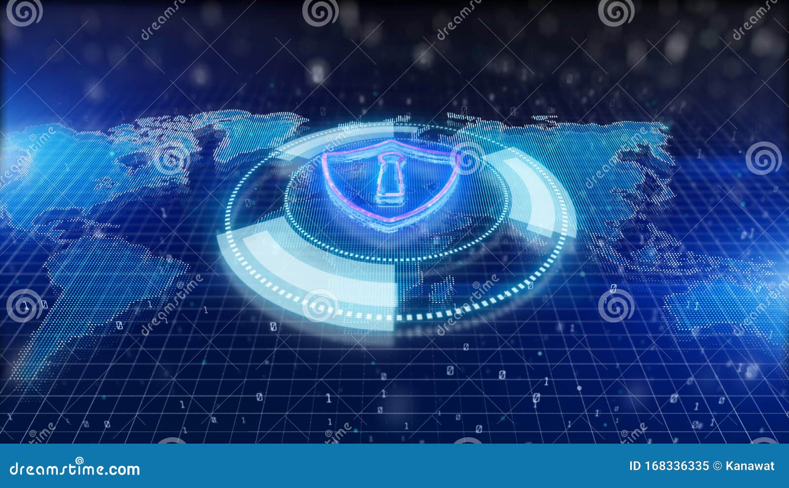HUD and Shield Icon of Cyber Security, Digital Data Network Protection ...