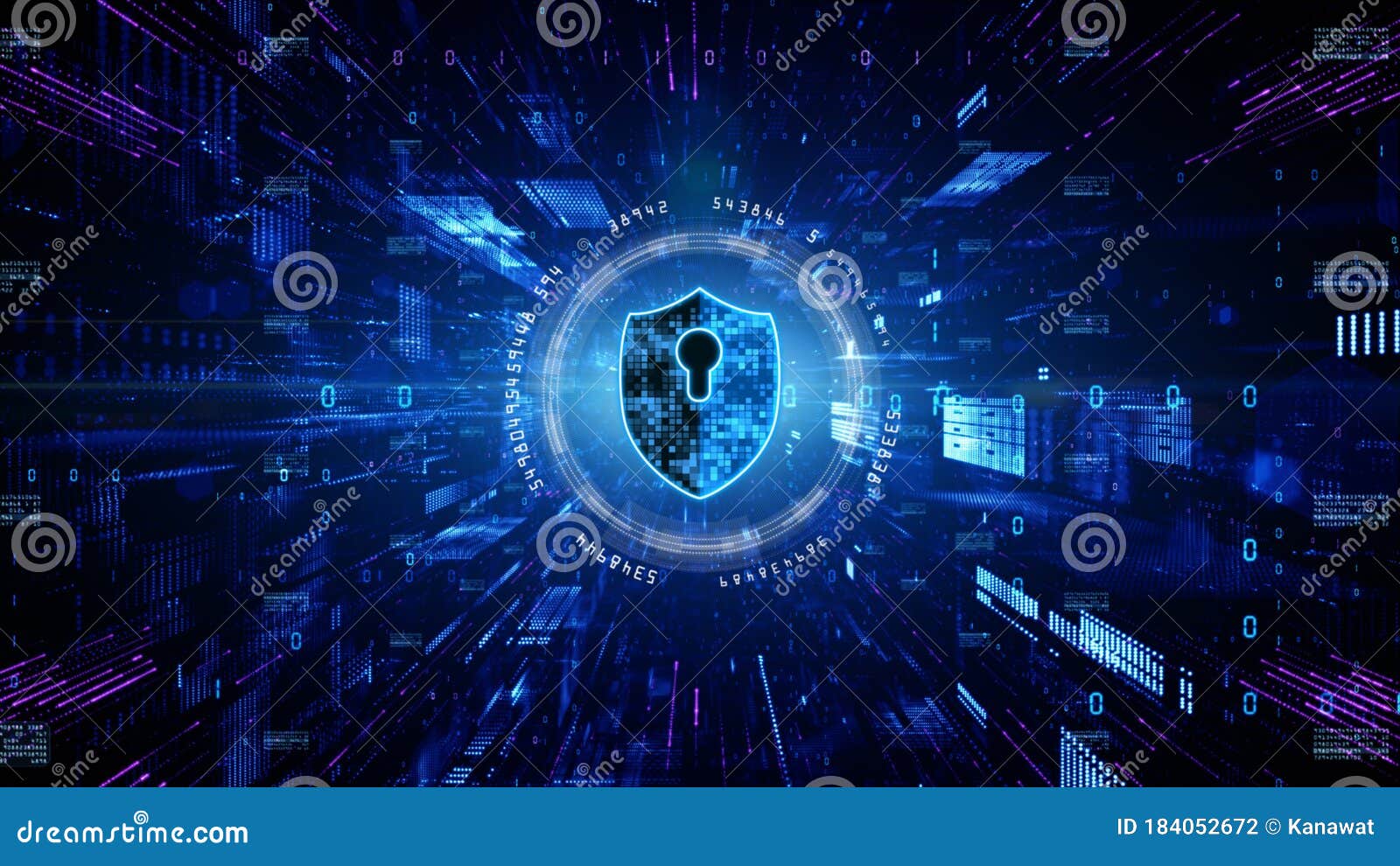 HUD and Shield Icon of Cyber Security. Digital Data Network Protection ...