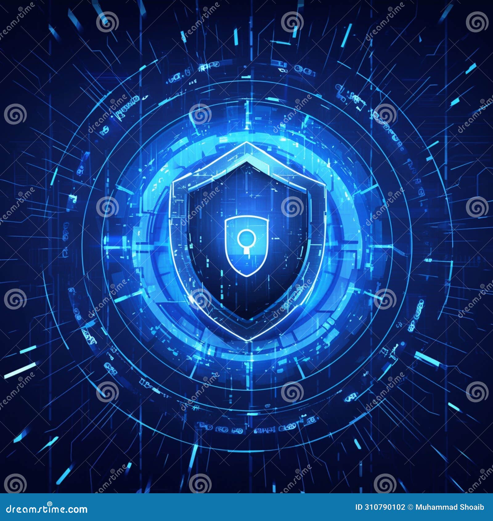 HUD and Shield Icon Symbolize Cyber Security, Data Protection Stock ...