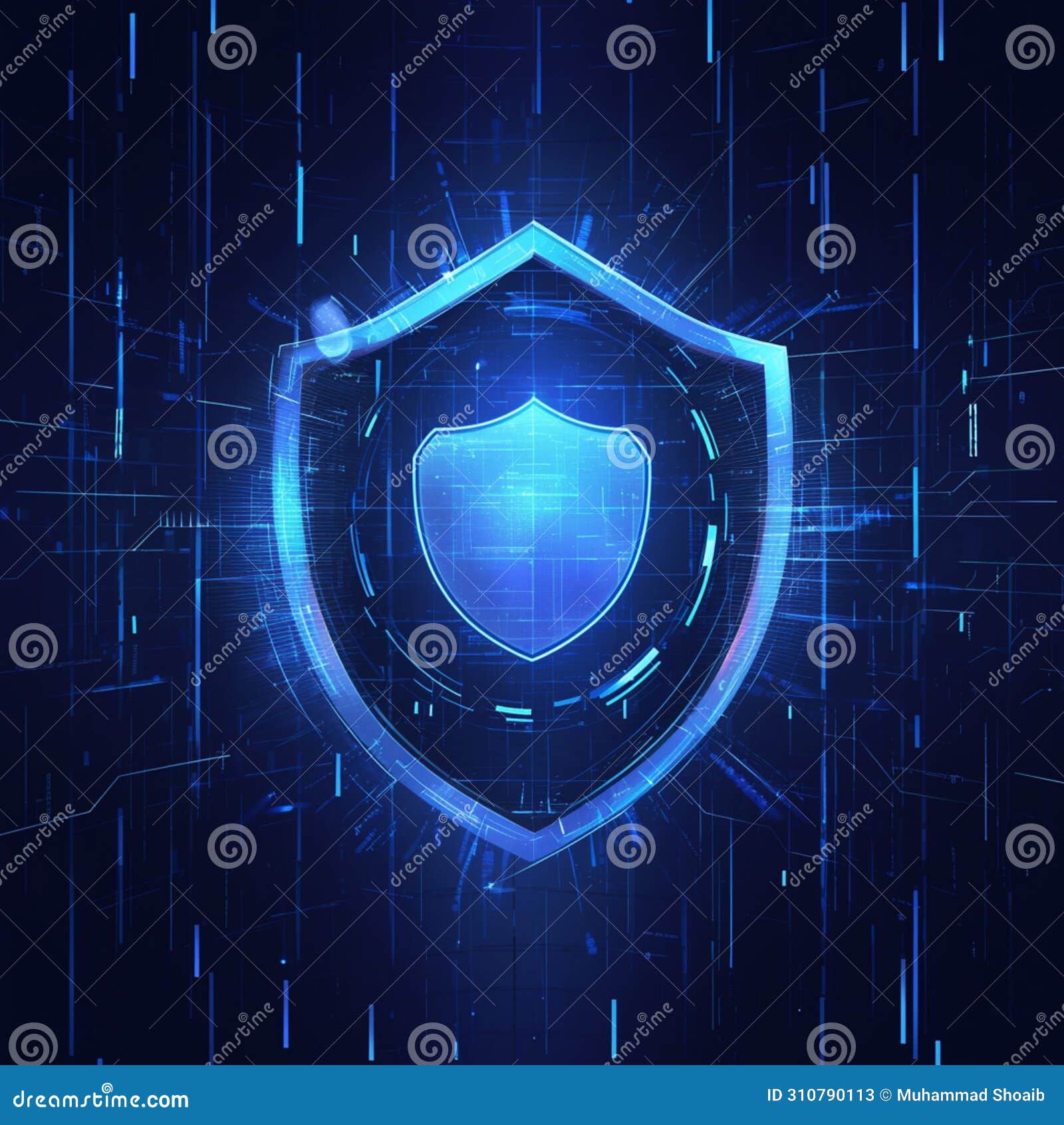 HUD and Shield Icon Symbolize Cyber Security, Data Protection Stock ...