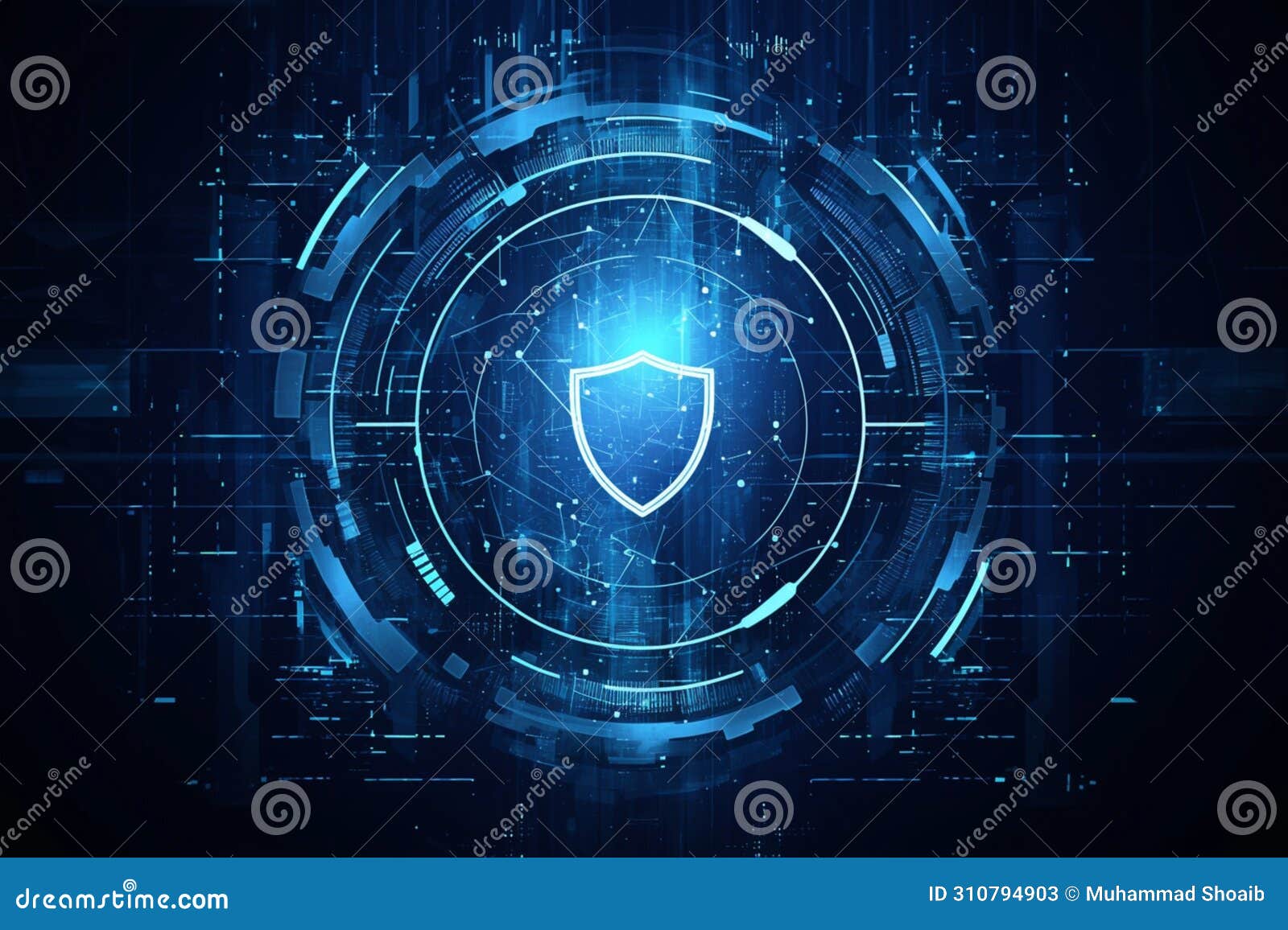 HUD and Shield Icon Symbolize Cyber Security, Data Protection Stock ...