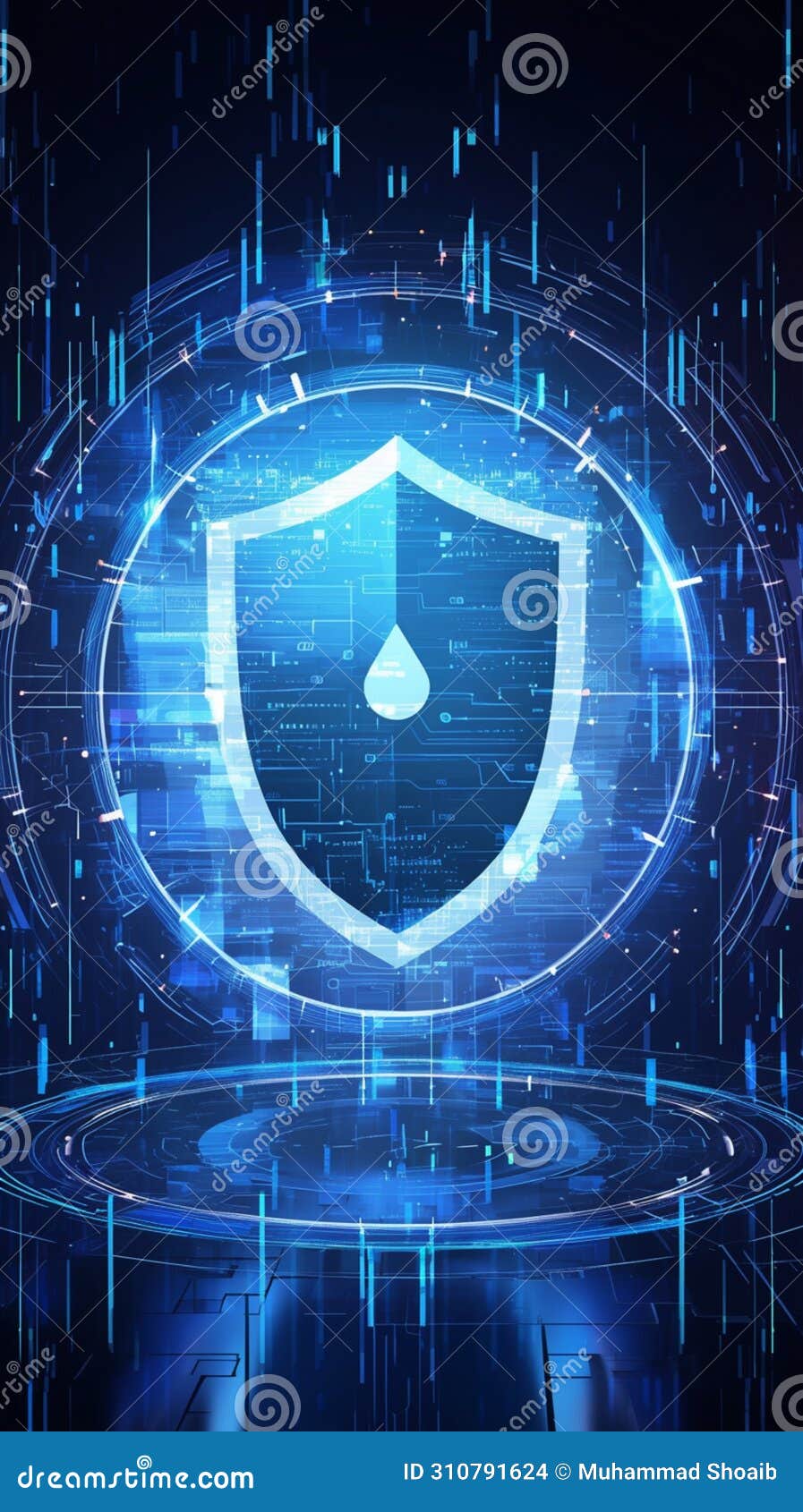 HUD and Shield Icon Symbolize Cyber Security, Data Protection Stock ...