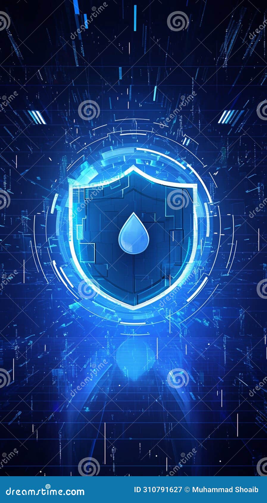 HUD and Shield Icon Symbolize Cyber Security, Data Protection Stock ...