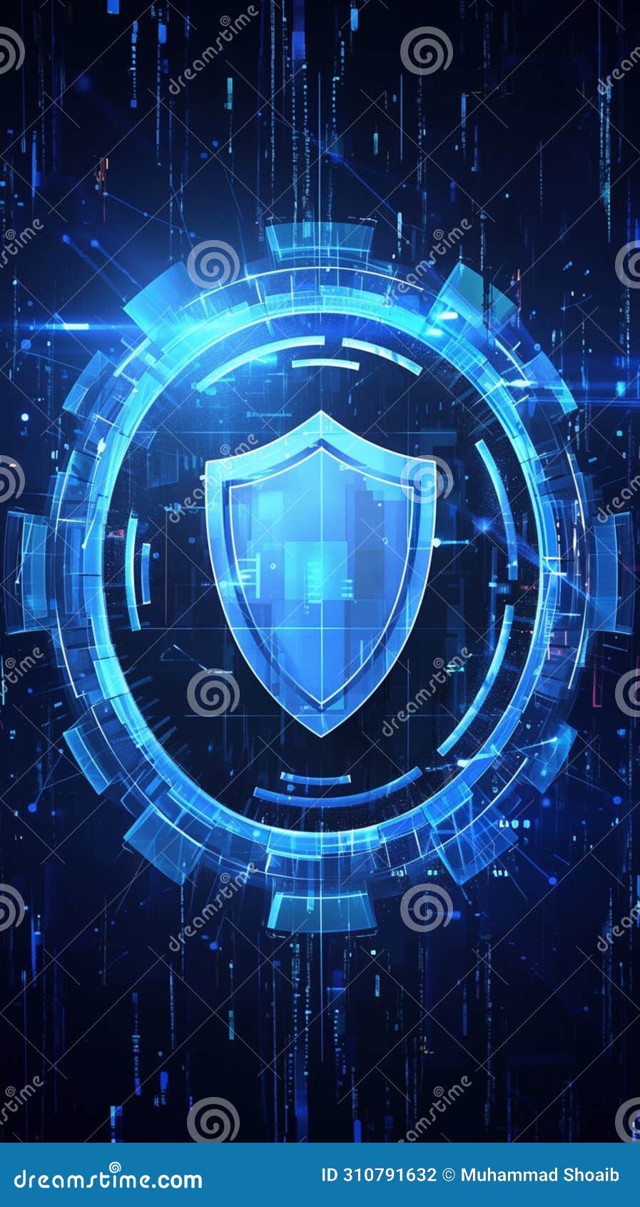 HUD and Shield Icon Symbolize Cyber Security, Data Protection Stock ...