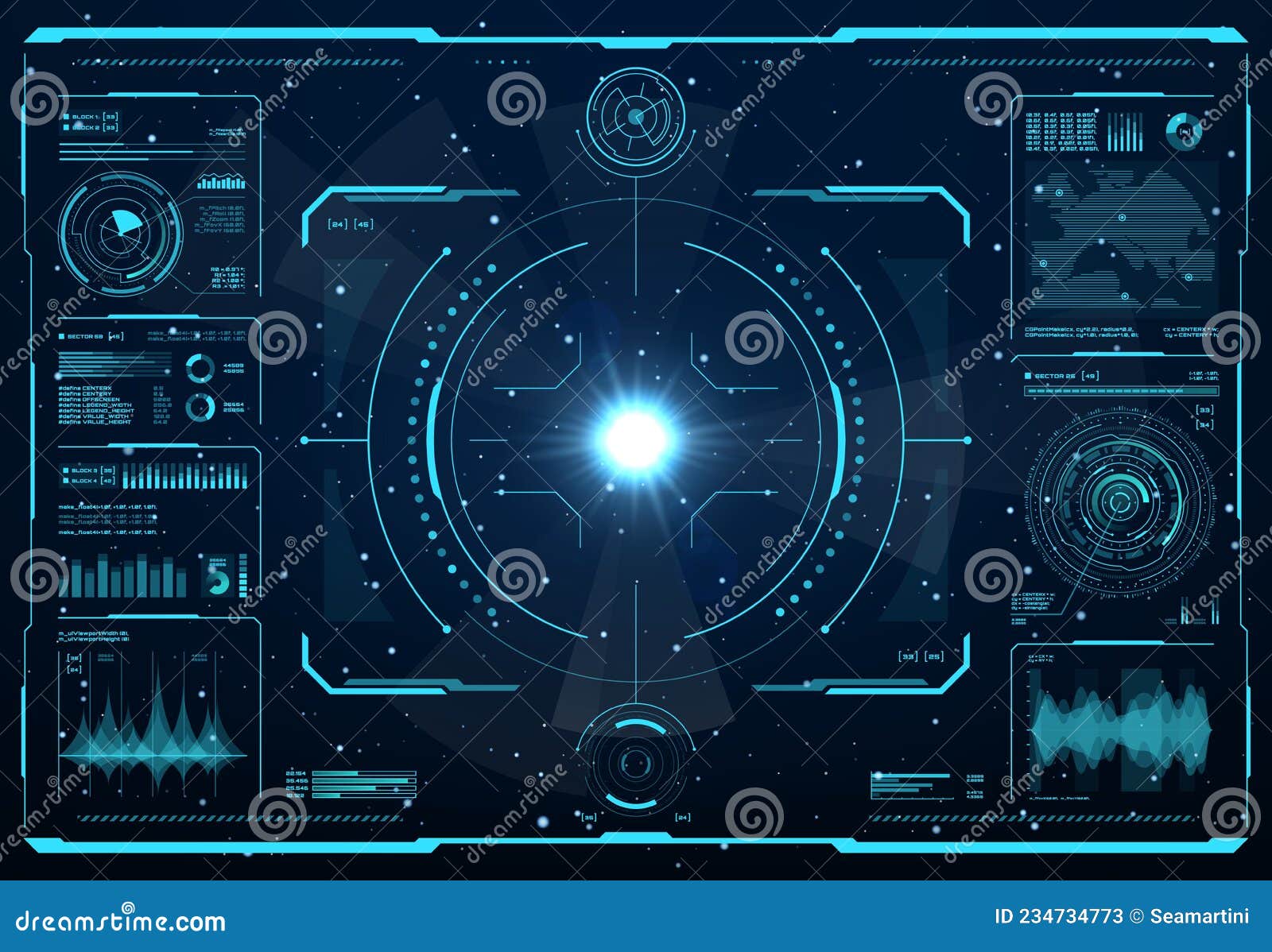 HUD Spaceship or Shuttle Aircraft Screen Interface Stock Illustration ...
