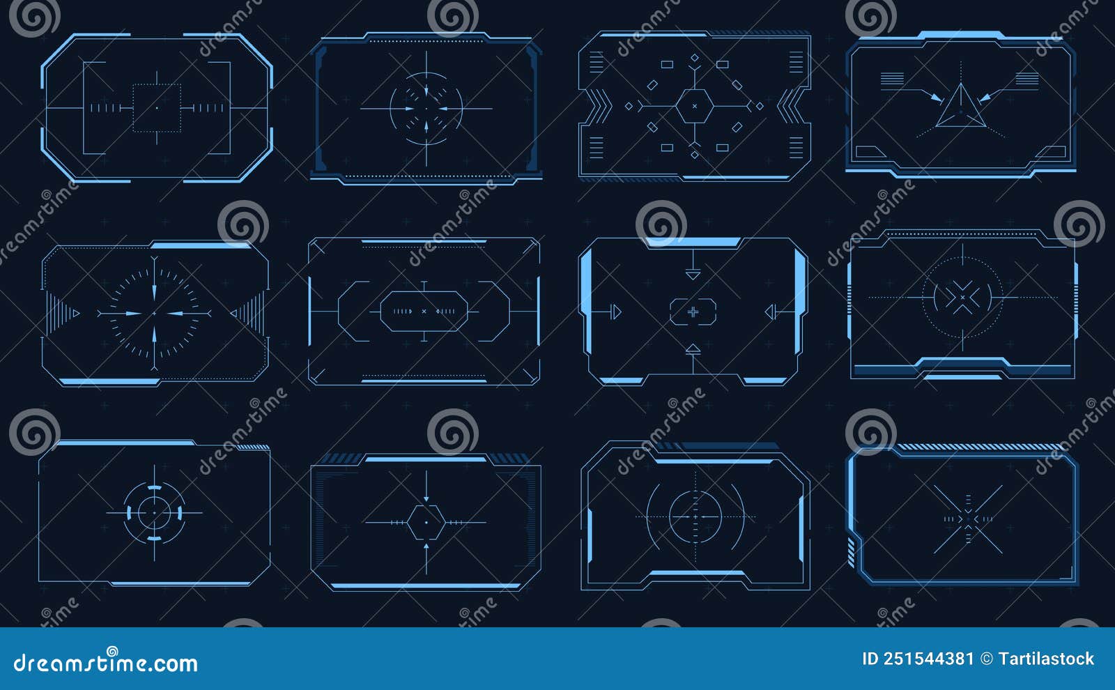 HUD Square Target. Futuristic User Interface Frames and Borders, Sci-Fi ...