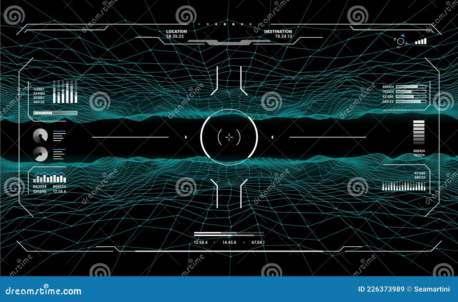 HUD Target Aim Controls, Screen Interface Stock Vector - Illustration ...