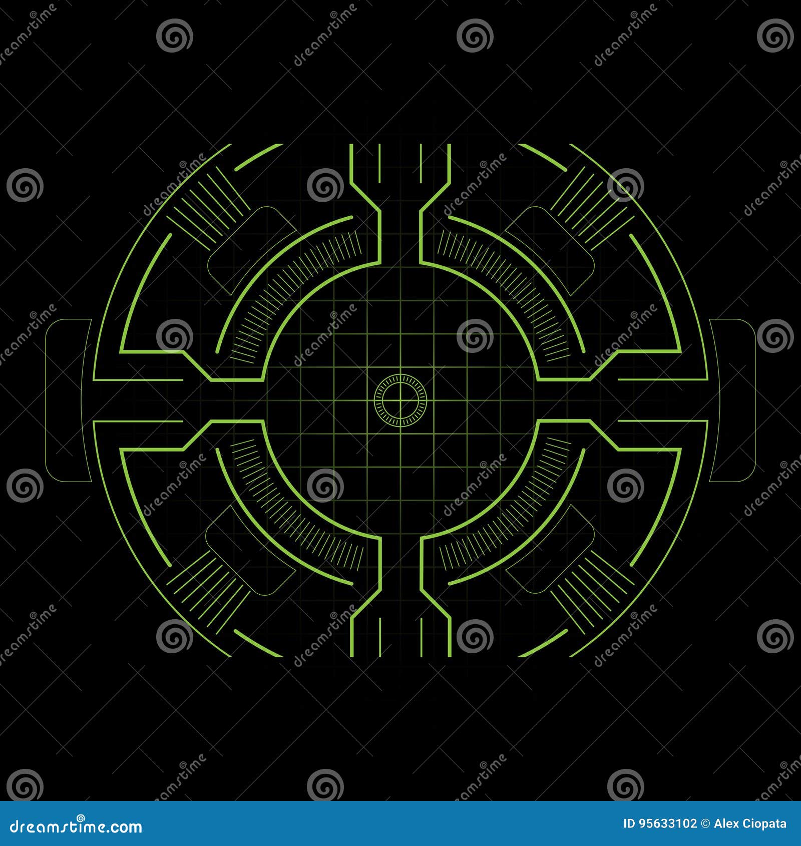 HUD target stock vector. Illustration of futuristic, clipart - 95633102