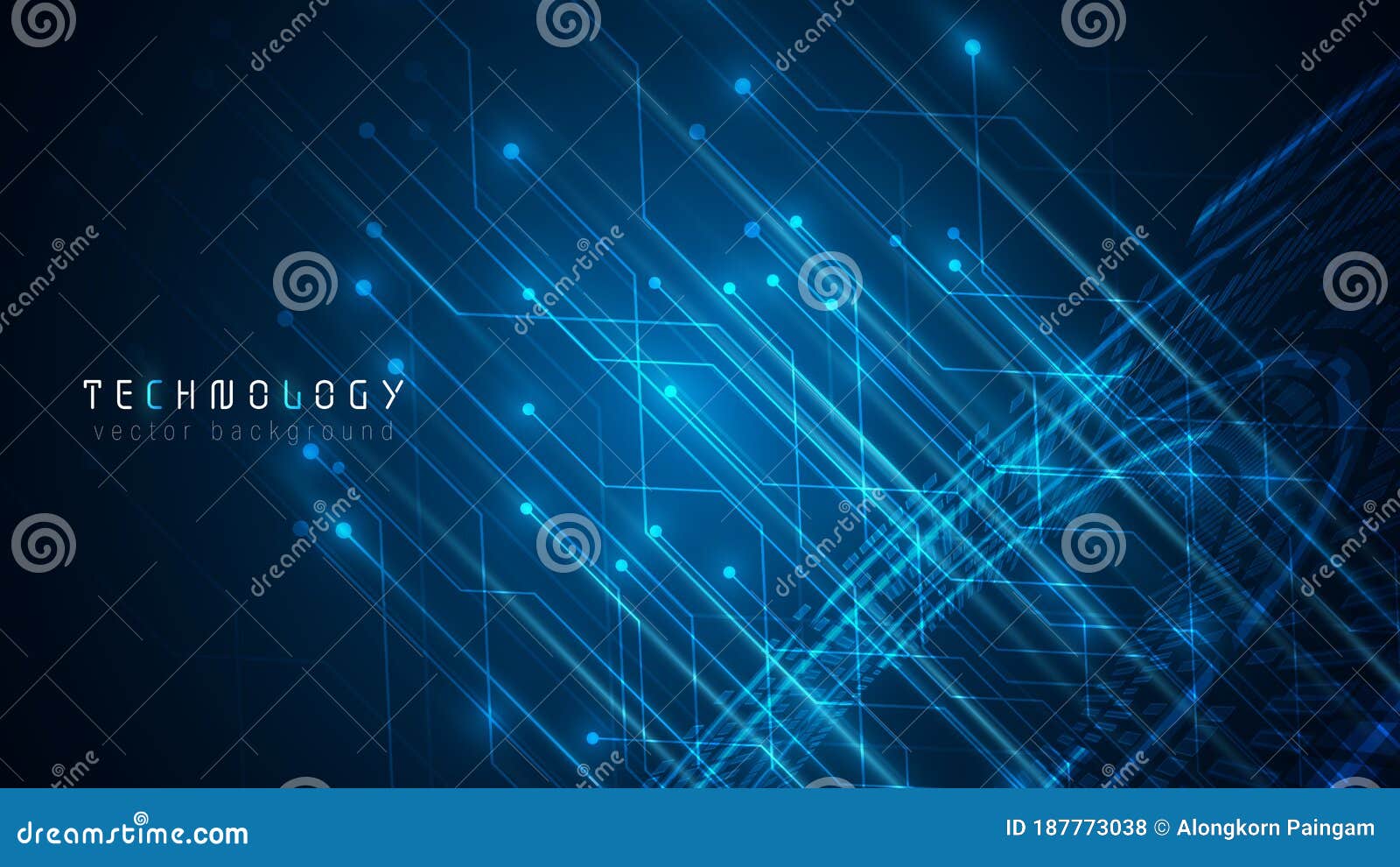 Blue Abstract Hud Circuit Technology Communication Background ...