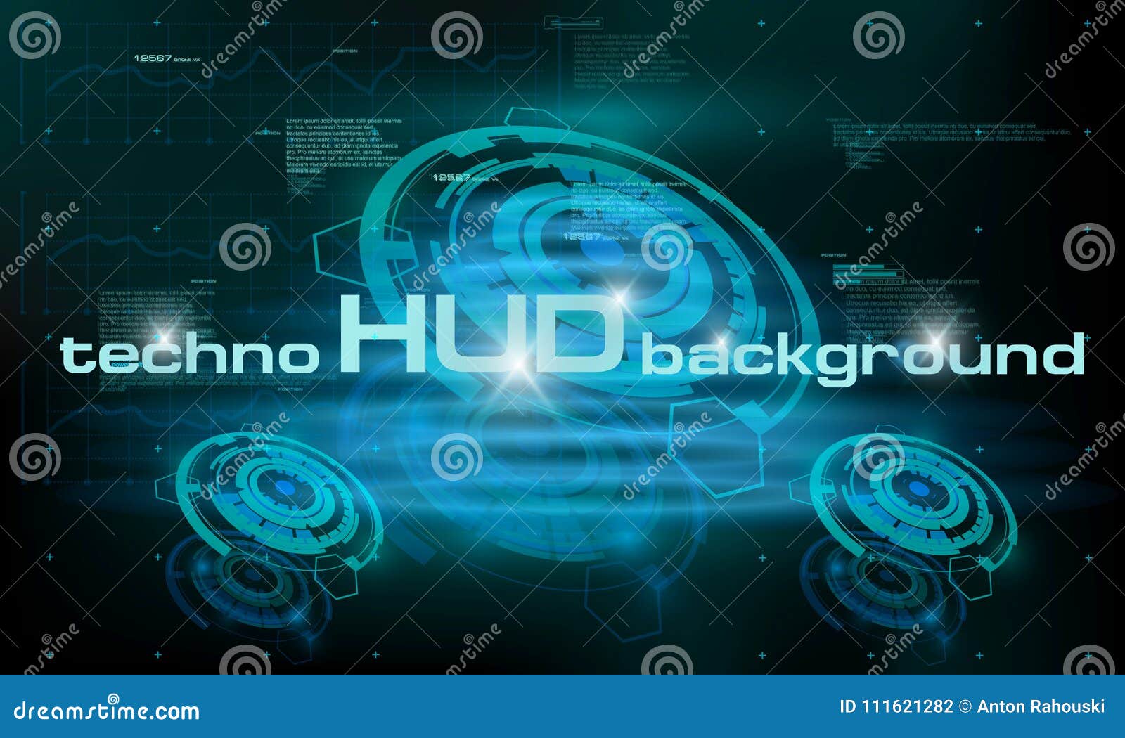 HUD Technology Background, Colorful Digital Background, 3D Technology ...