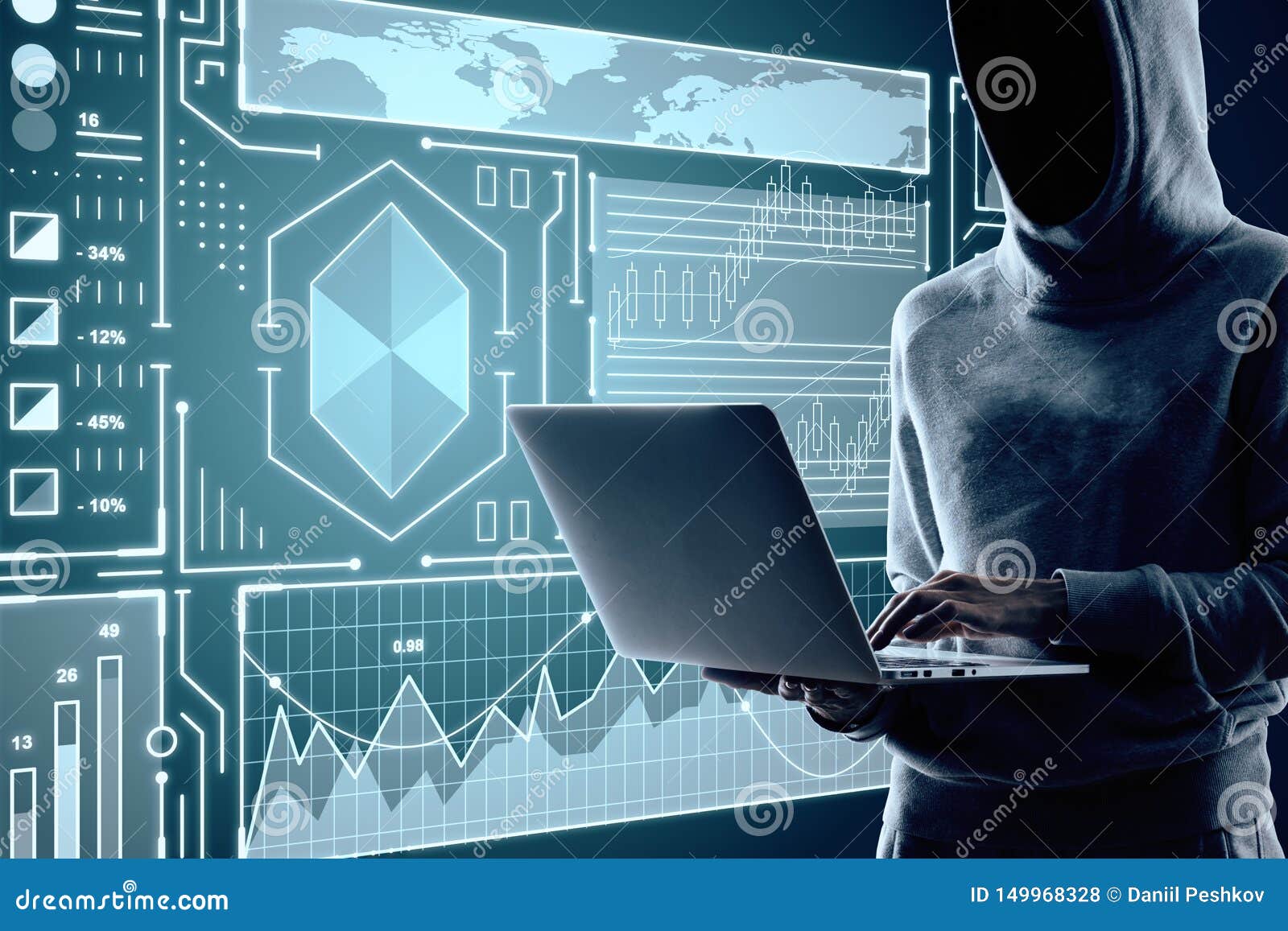 Hud and technology concept stock photo. Image of hoodie - 149968328