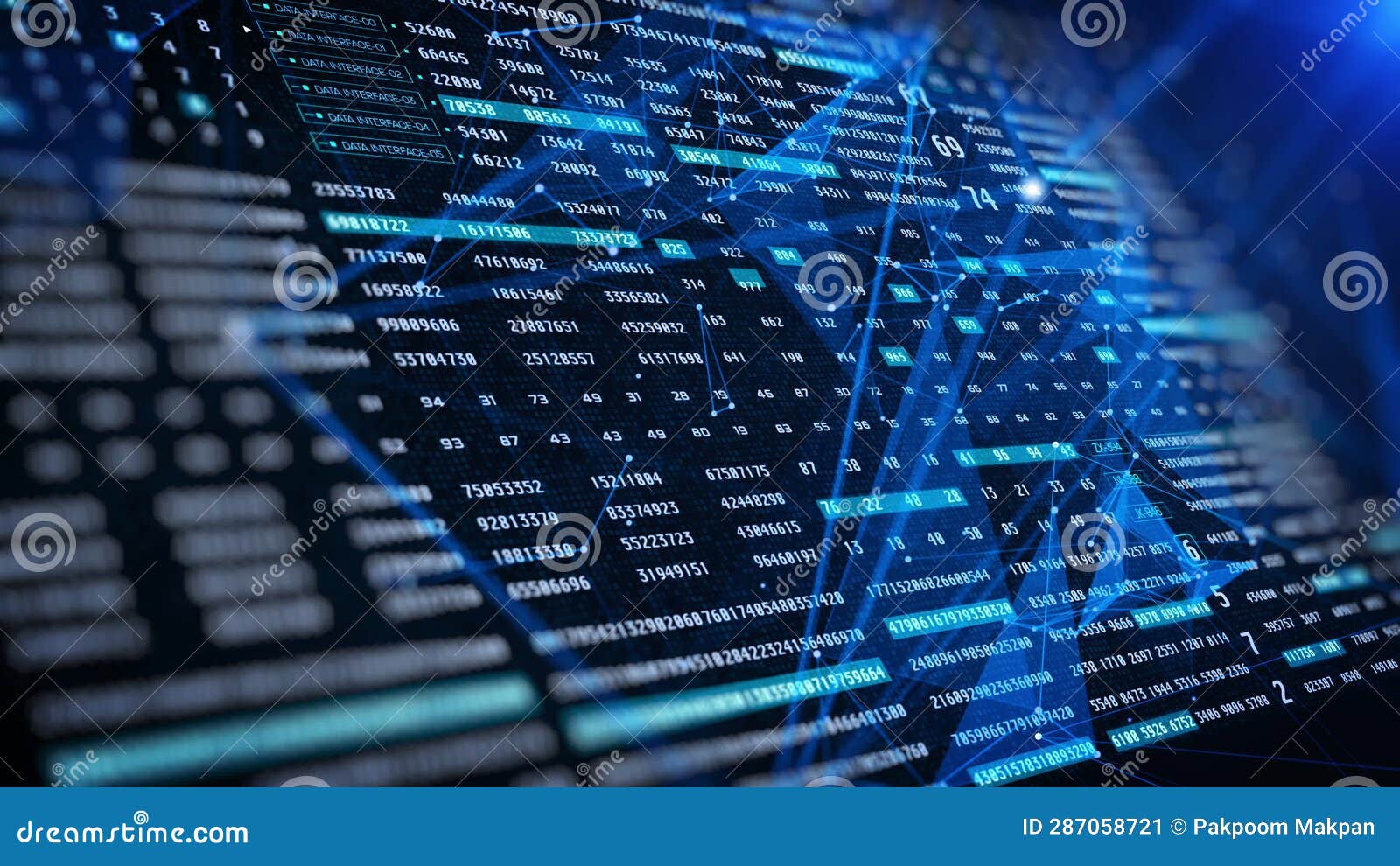 HUD Technology Futuristic Digital Decimal Encoder Data Sampling ...