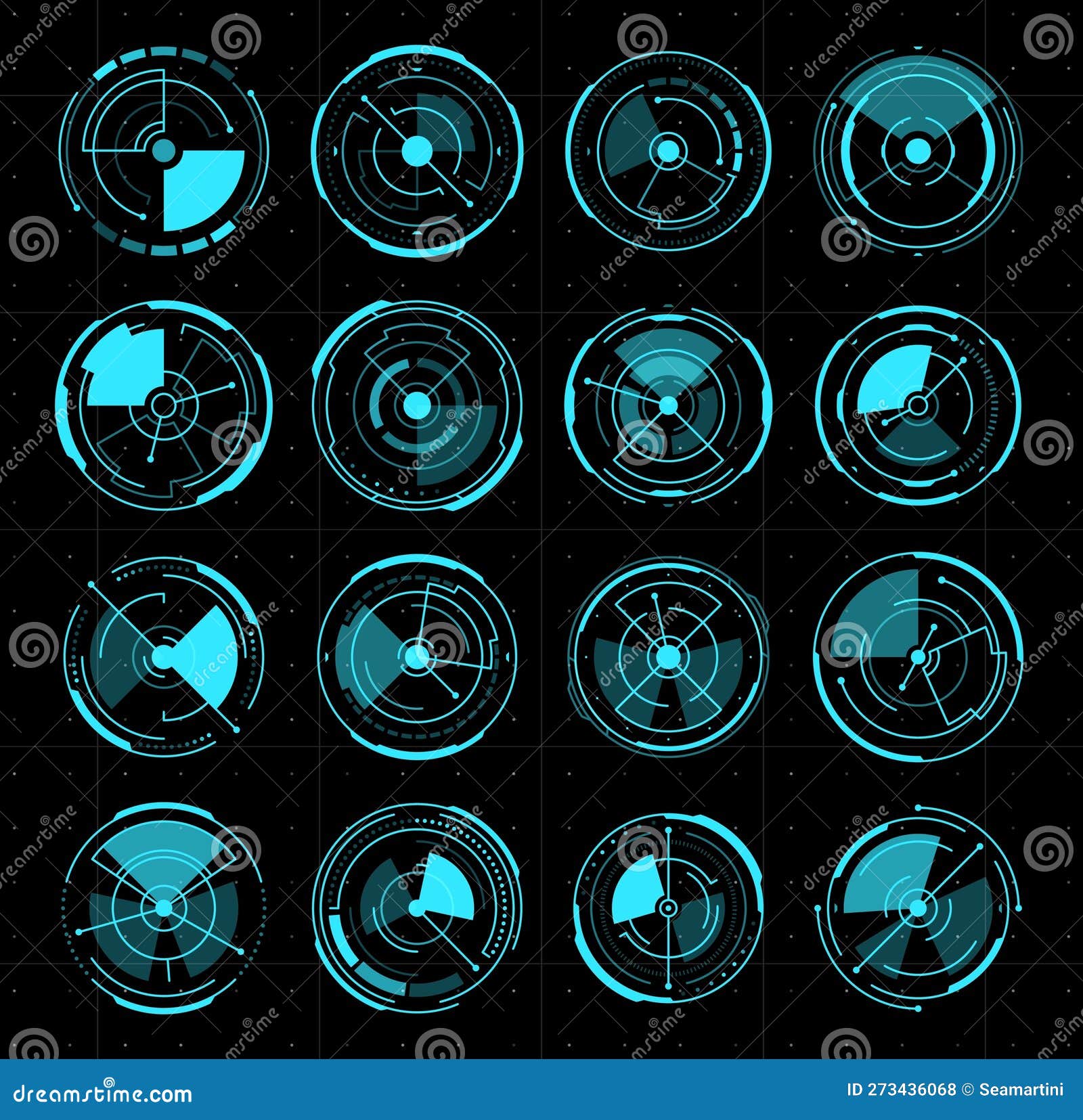 HUD Tracking Sonar, Aim Control Target, Navigation Stock Illustration ...