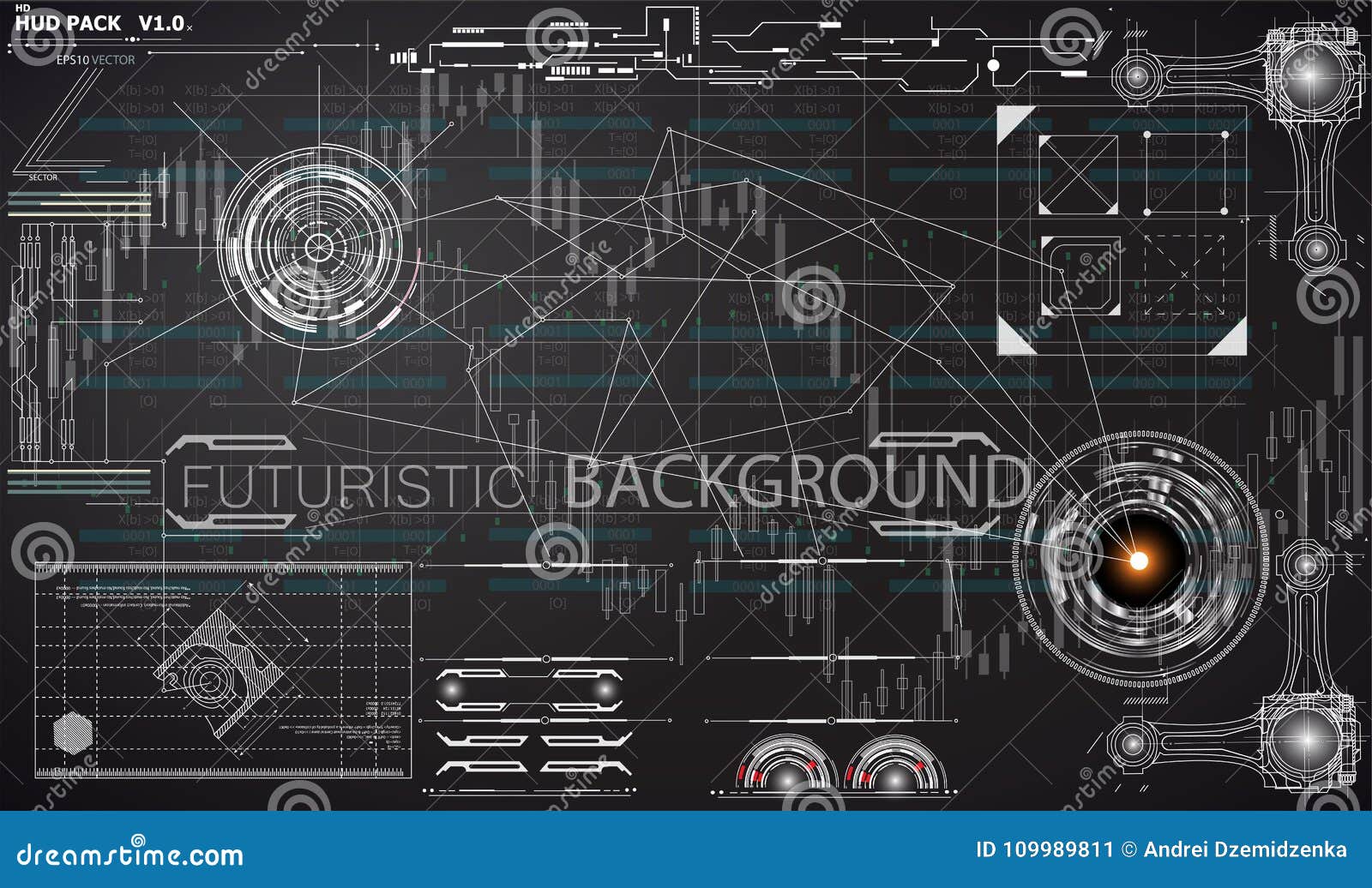 Hud Ui Background Outer Space. Infographic Elements. Futuristic User ...