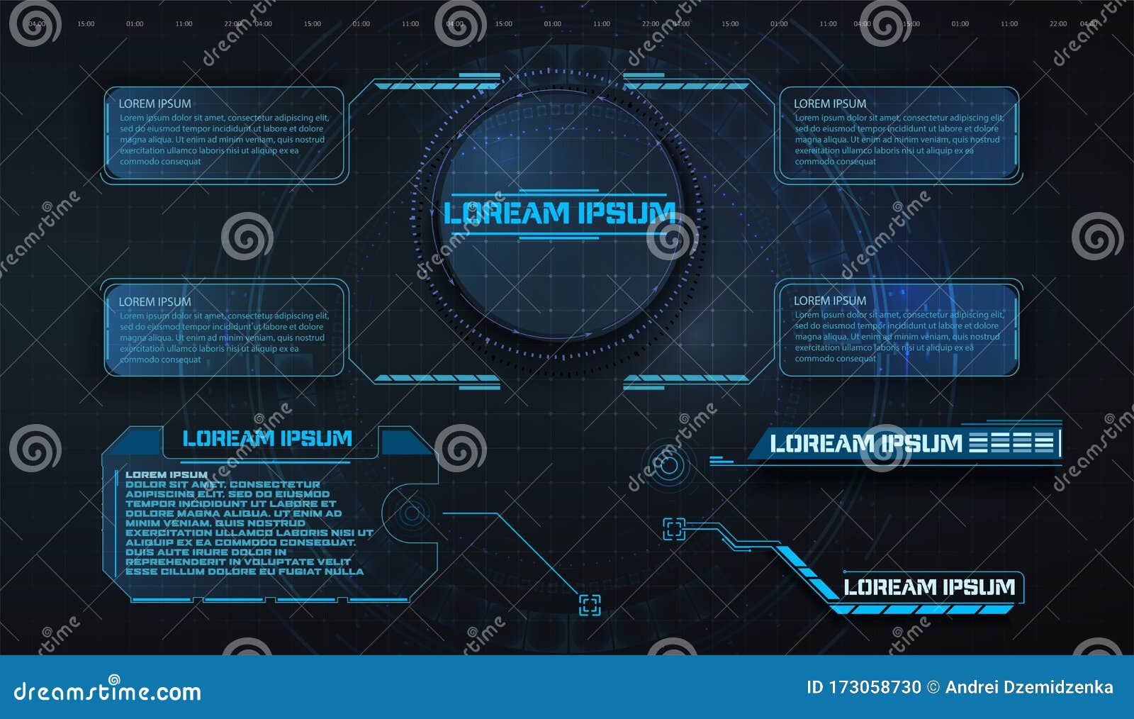 HUD, UI, GUI Futuristic Frame User Interface Screen Elements Set. Set ...