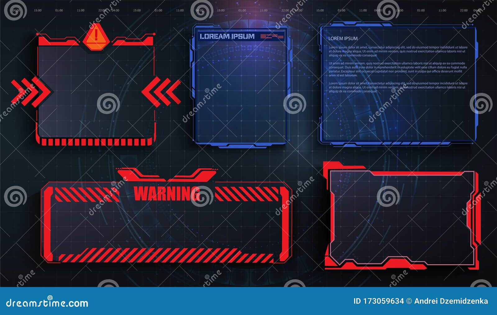 HUD, UI, GUI Futuristic Frame User Interface Screen Elements Set. Set ...