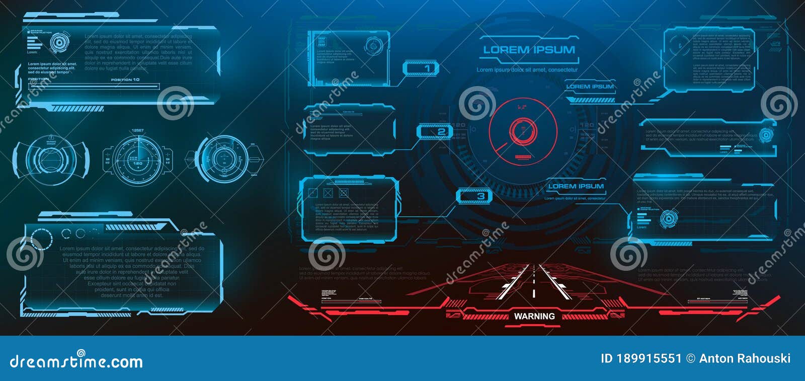 HUD, UI, GUI Futuristic Frame User Interface Screen Elements Set. Set ...