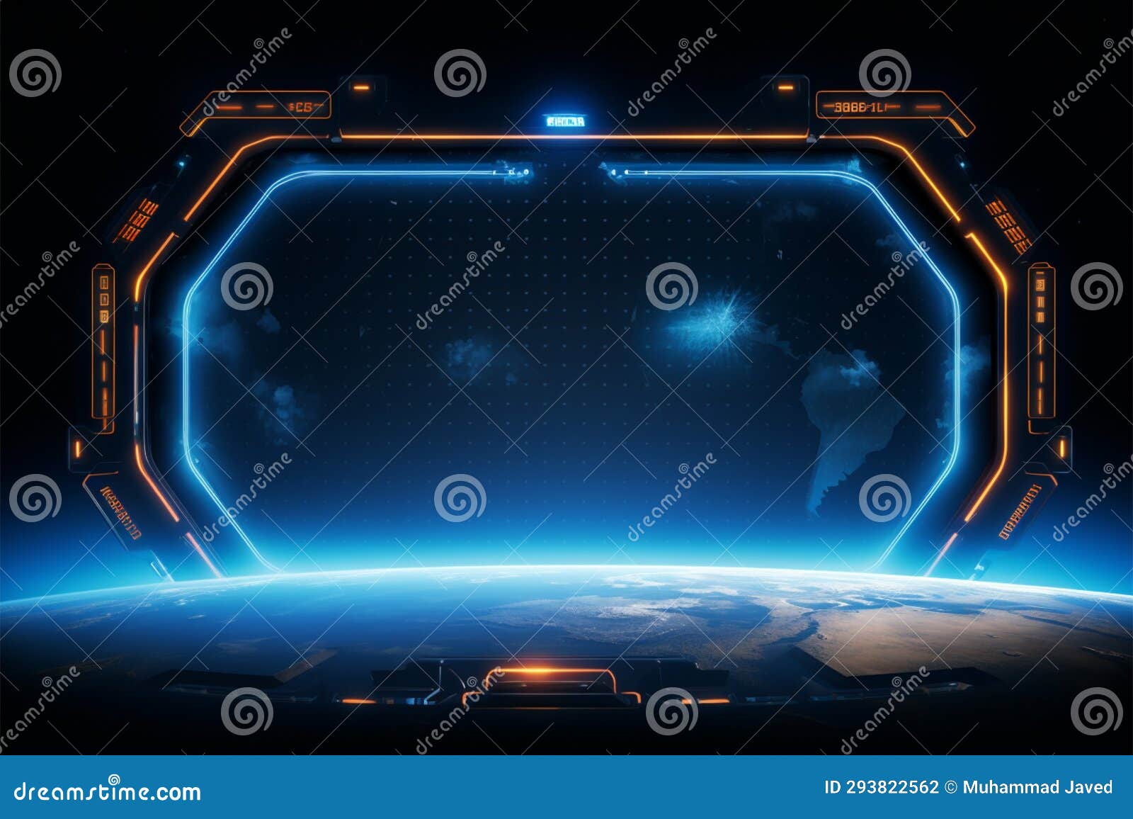 HUD UI Meets Sci Fi Frame in a Captivating Abstract Background Stock ...