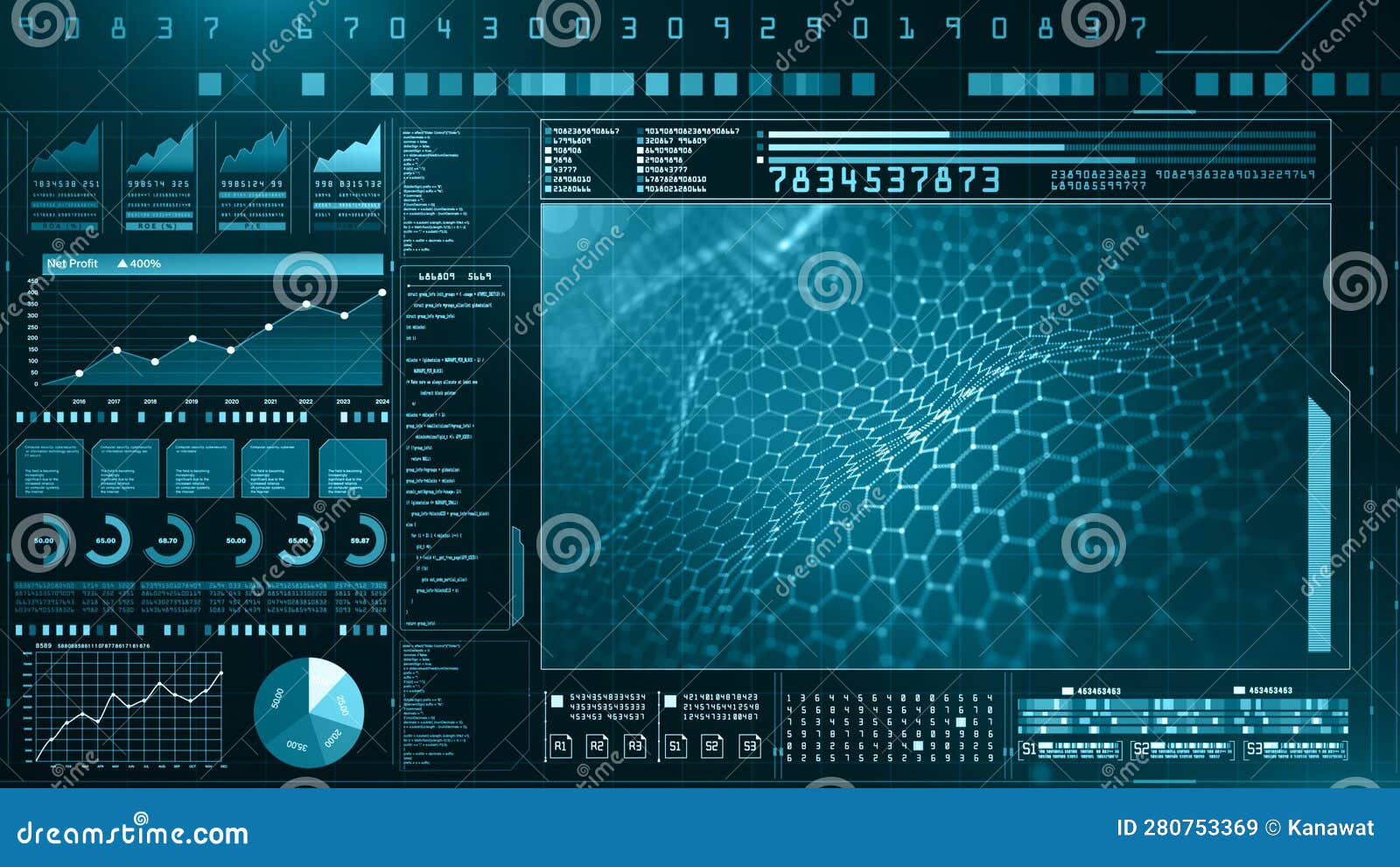 HUD User Interface Technology Digital Data Background, Future ...