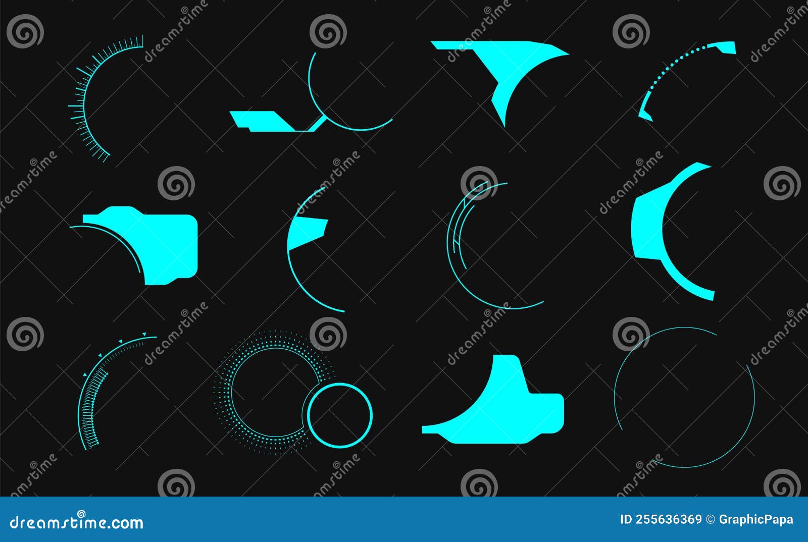 HUD Vector Interface Elements | CartoonDealer.com #255636369