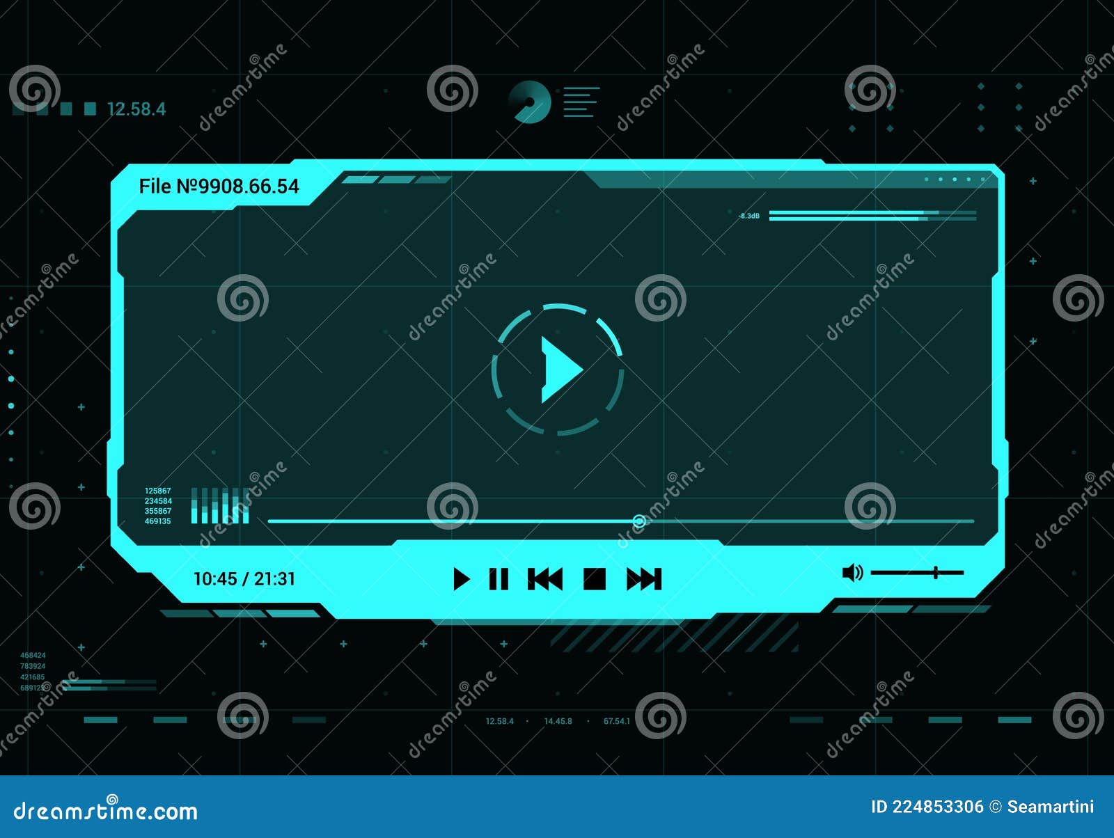 HUD Video Player Futuristic Screen Frame Interface Stock Vector ...